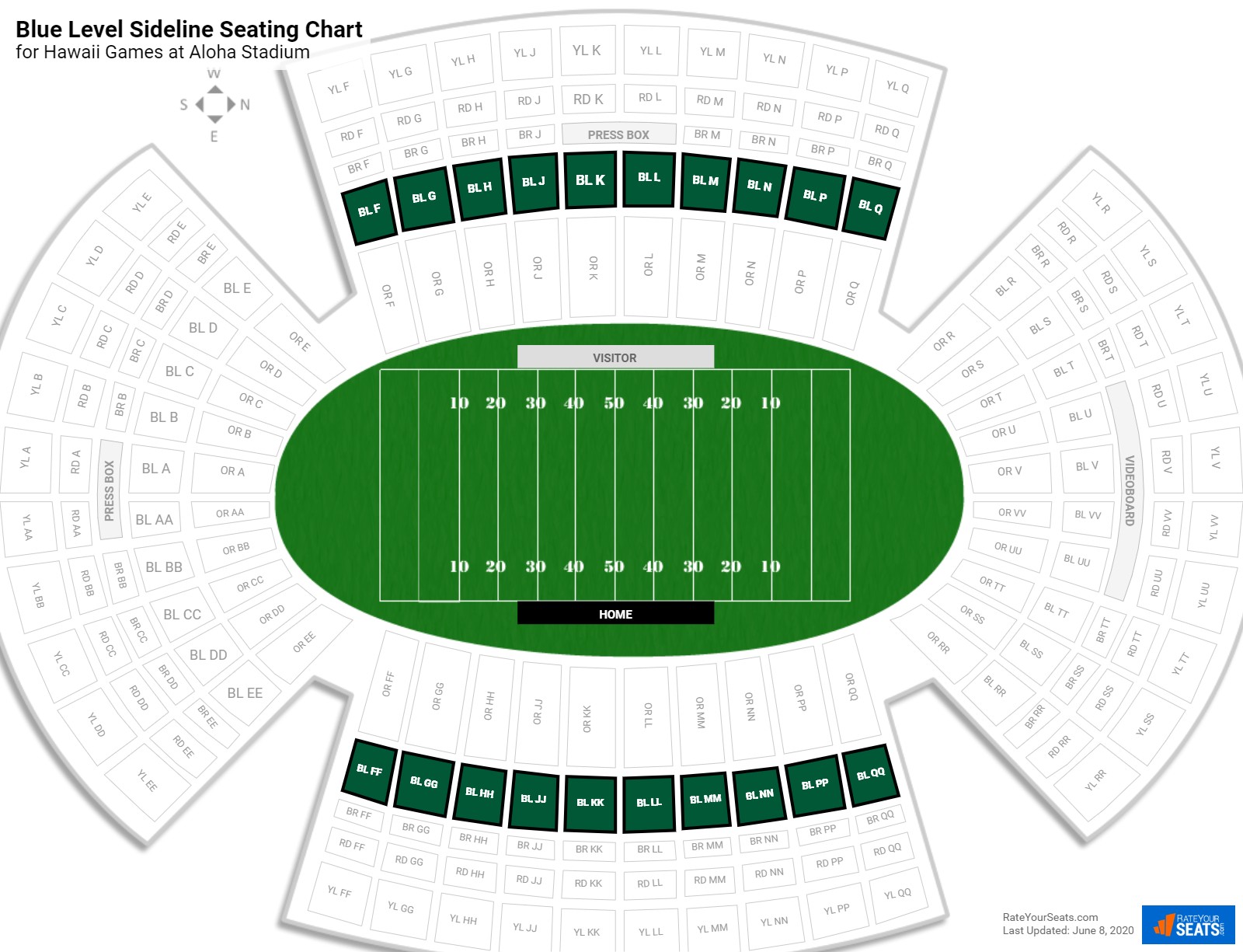 Aloha Stadium Football Seating Map