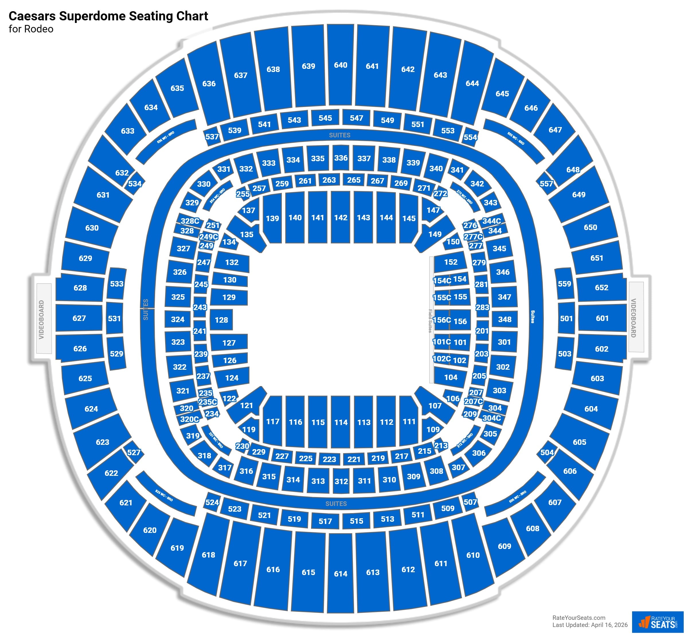 Caesars Superdome Seating Charts - RateYourSeats.com