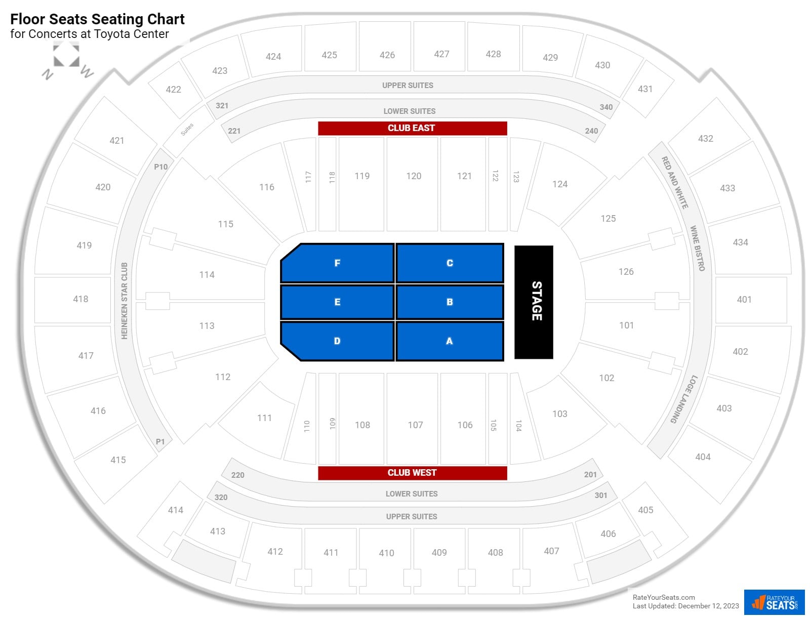 Toyota Center Concert Seating Chart
