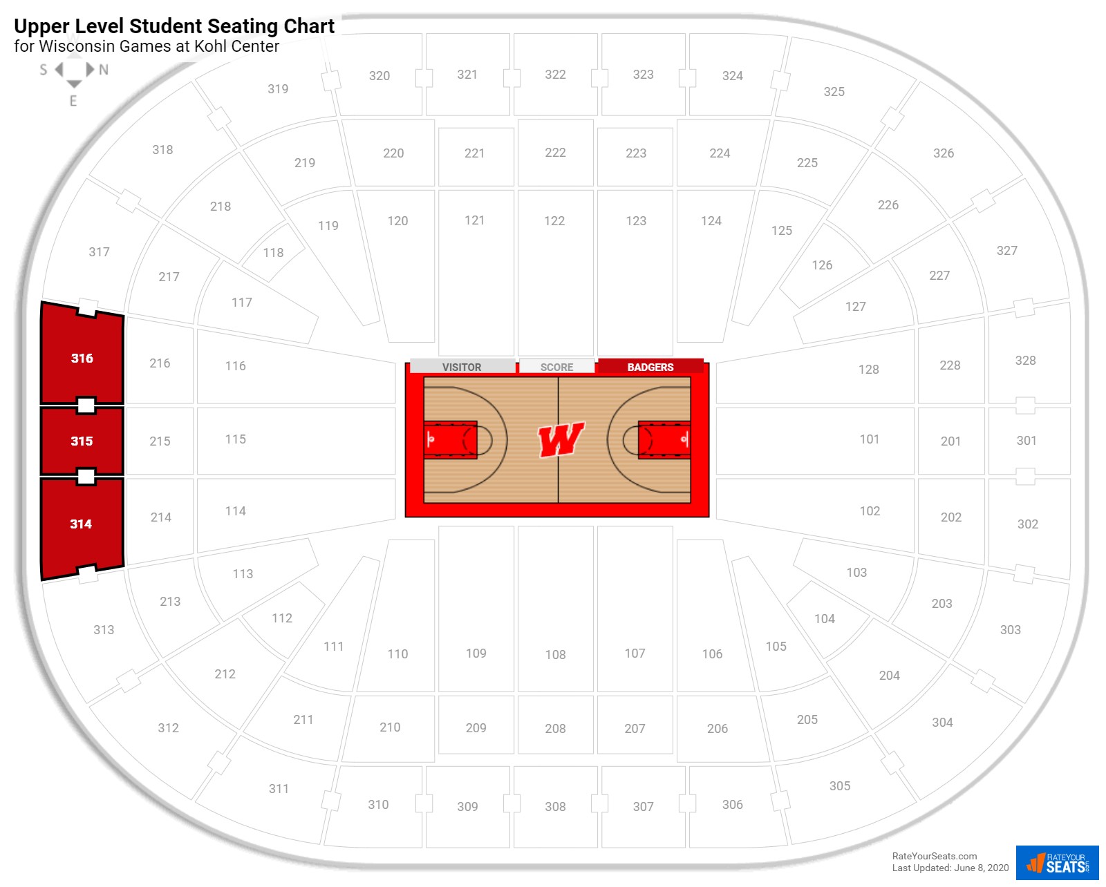 Kohl Center (Wisconsin) Seating Guide - RateYourSeats.com