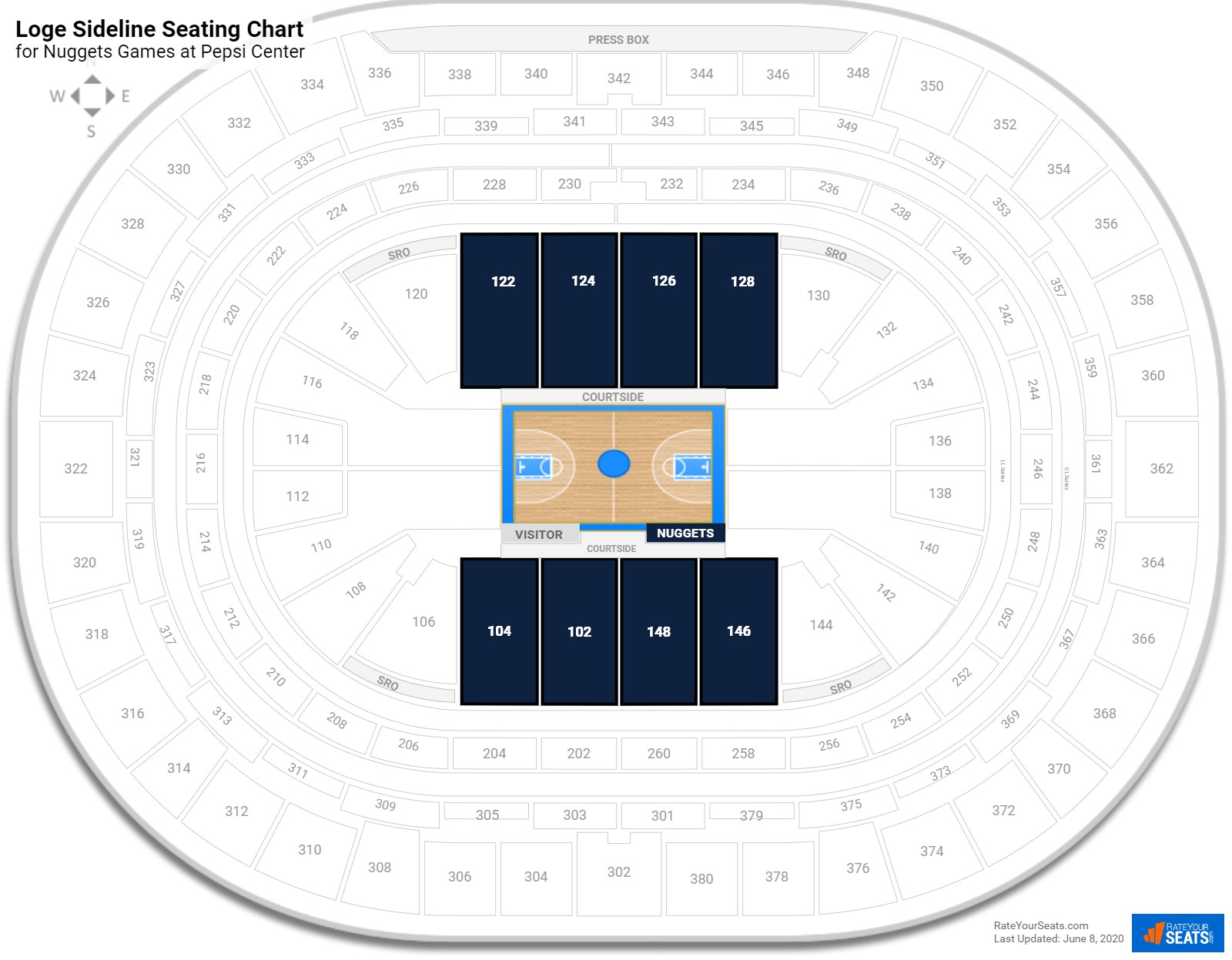 Pepsi Center Seating Chart By Seat Numbers