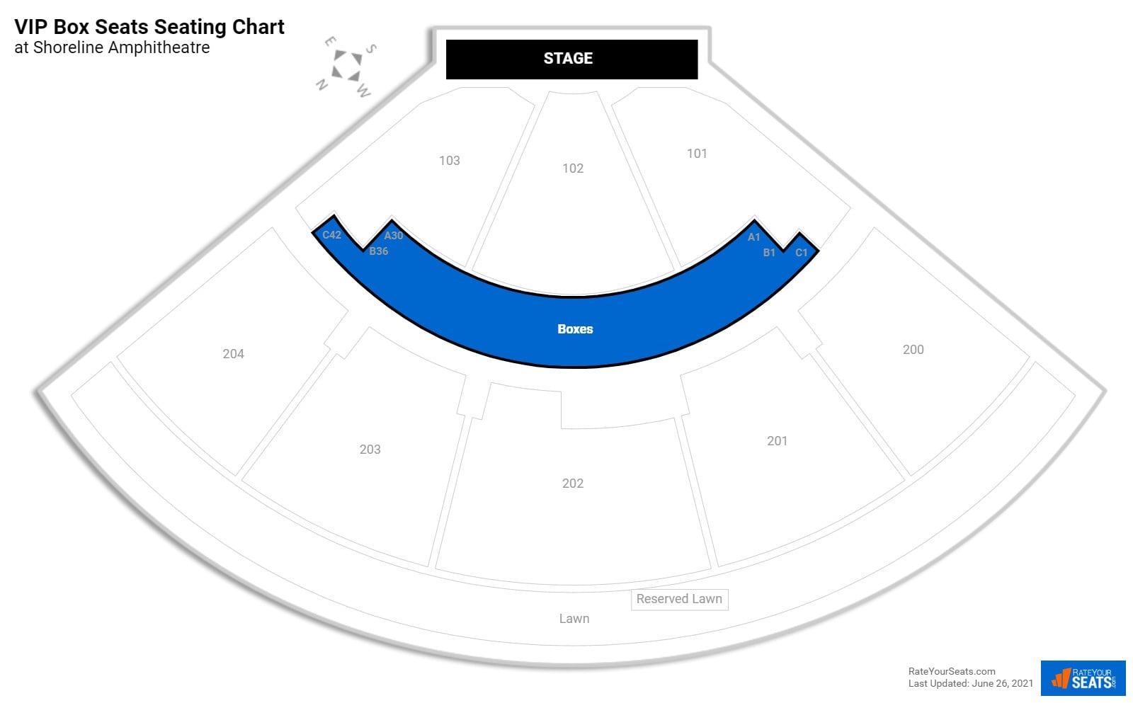 Shoreline Amphitheatre Seating Chart Seating Charts