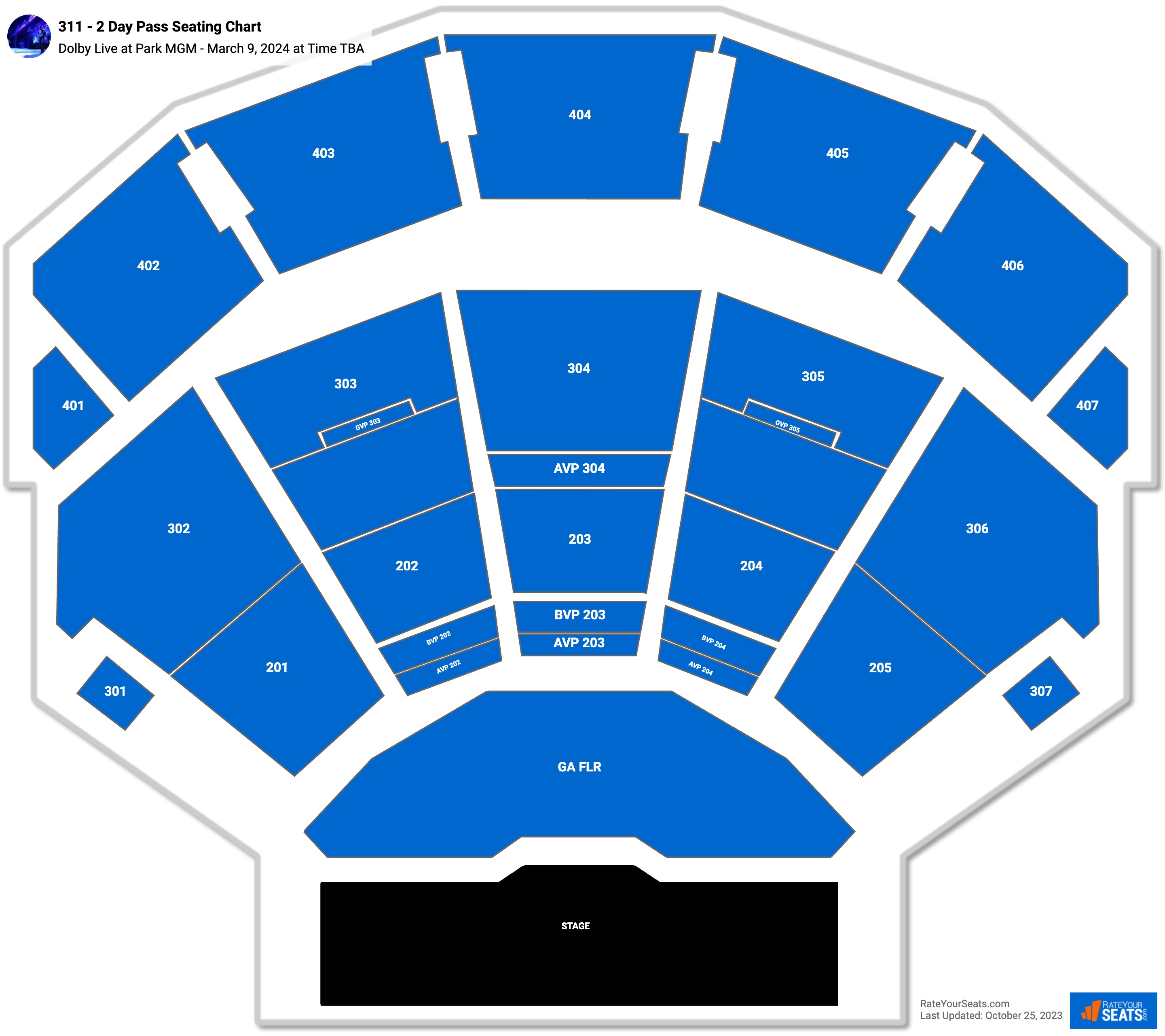 Dolby Live at Park MGM Seating Chart - RateYourSeats.com