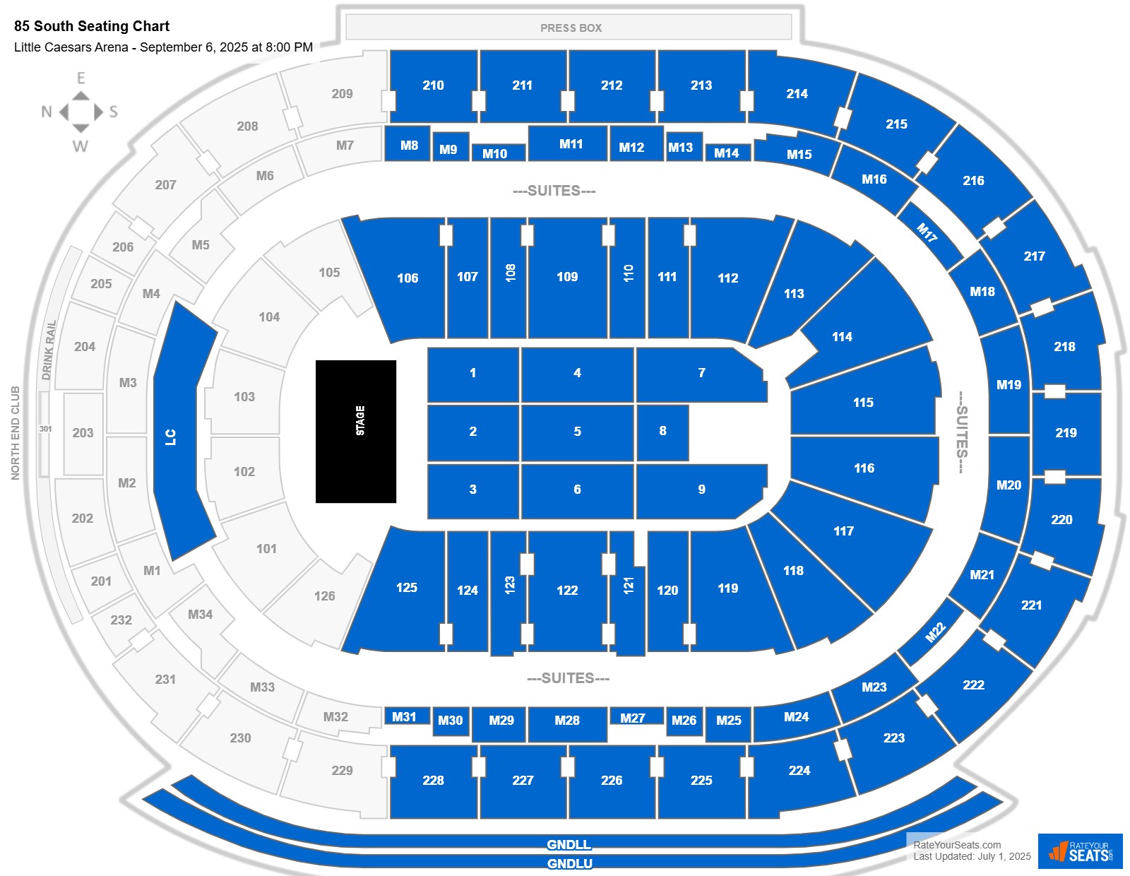 Little Caesars Arena Concert Seating Chart - RateYourSeats.com