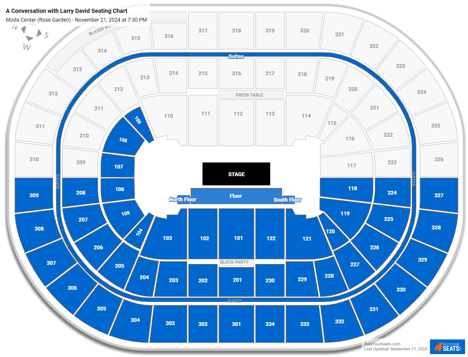 Moda Center Concert Seating Chart - RateYourSeats.com