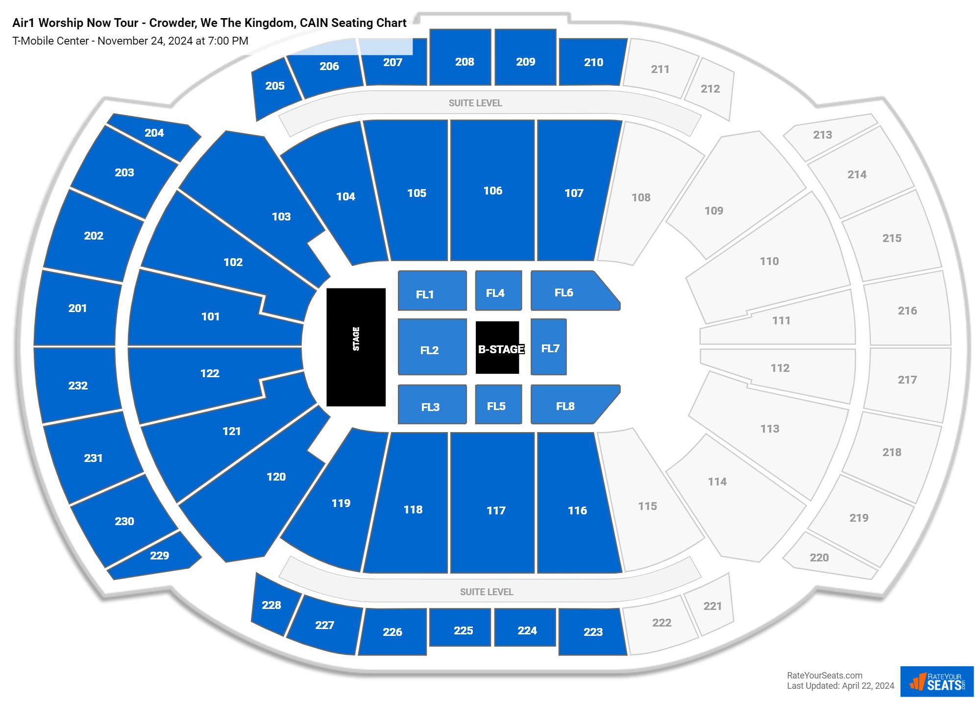 T-Mobile Center Concert Seating Chart - RateYourSeats.com