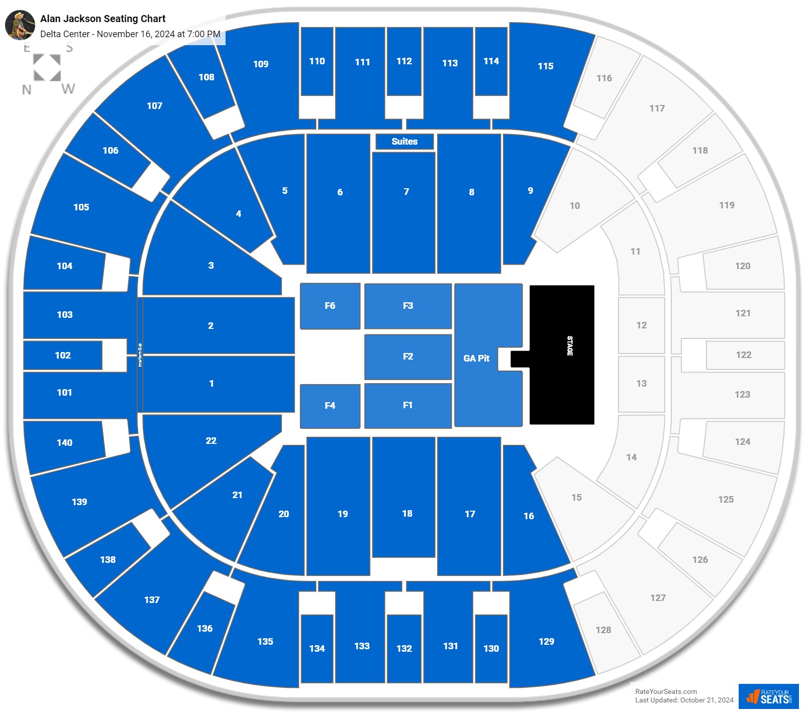 Delta Center Concert Seating Chart - RateYourSeats.com