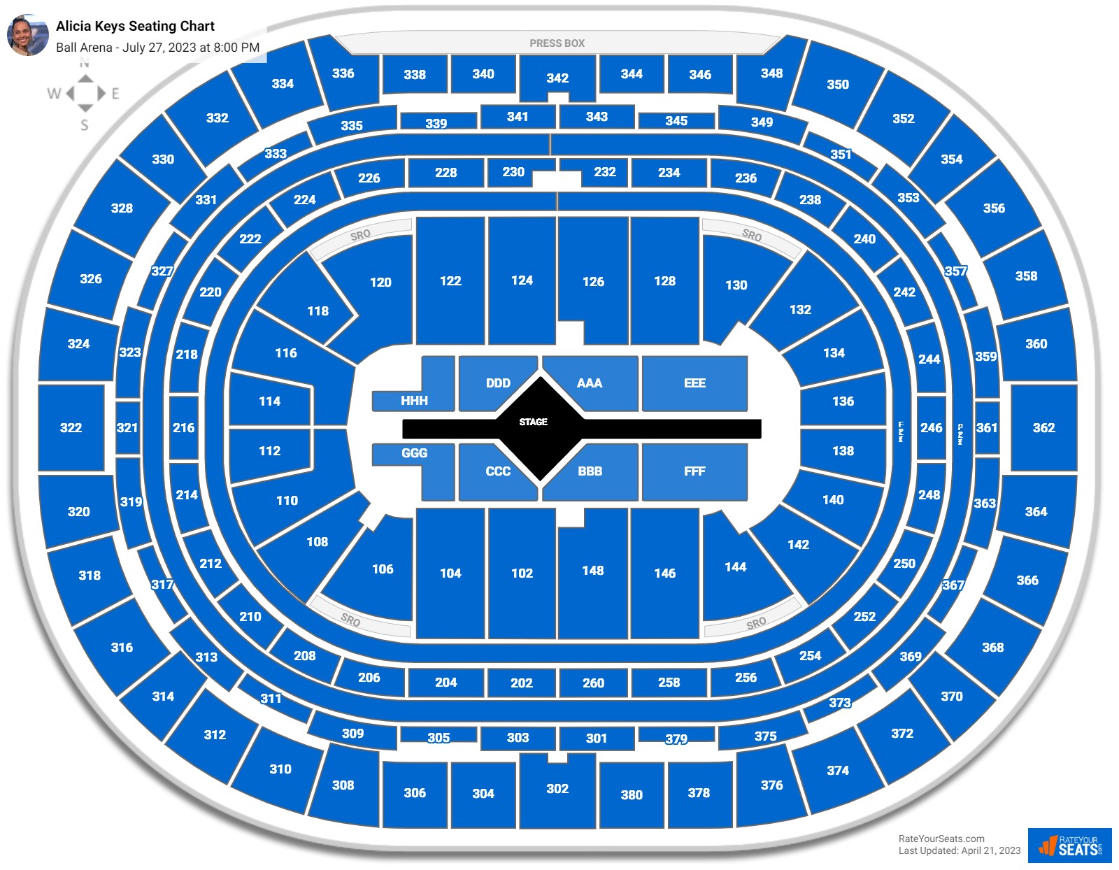 Ball Arena Concert Seating Chart - RateYourSeats.com