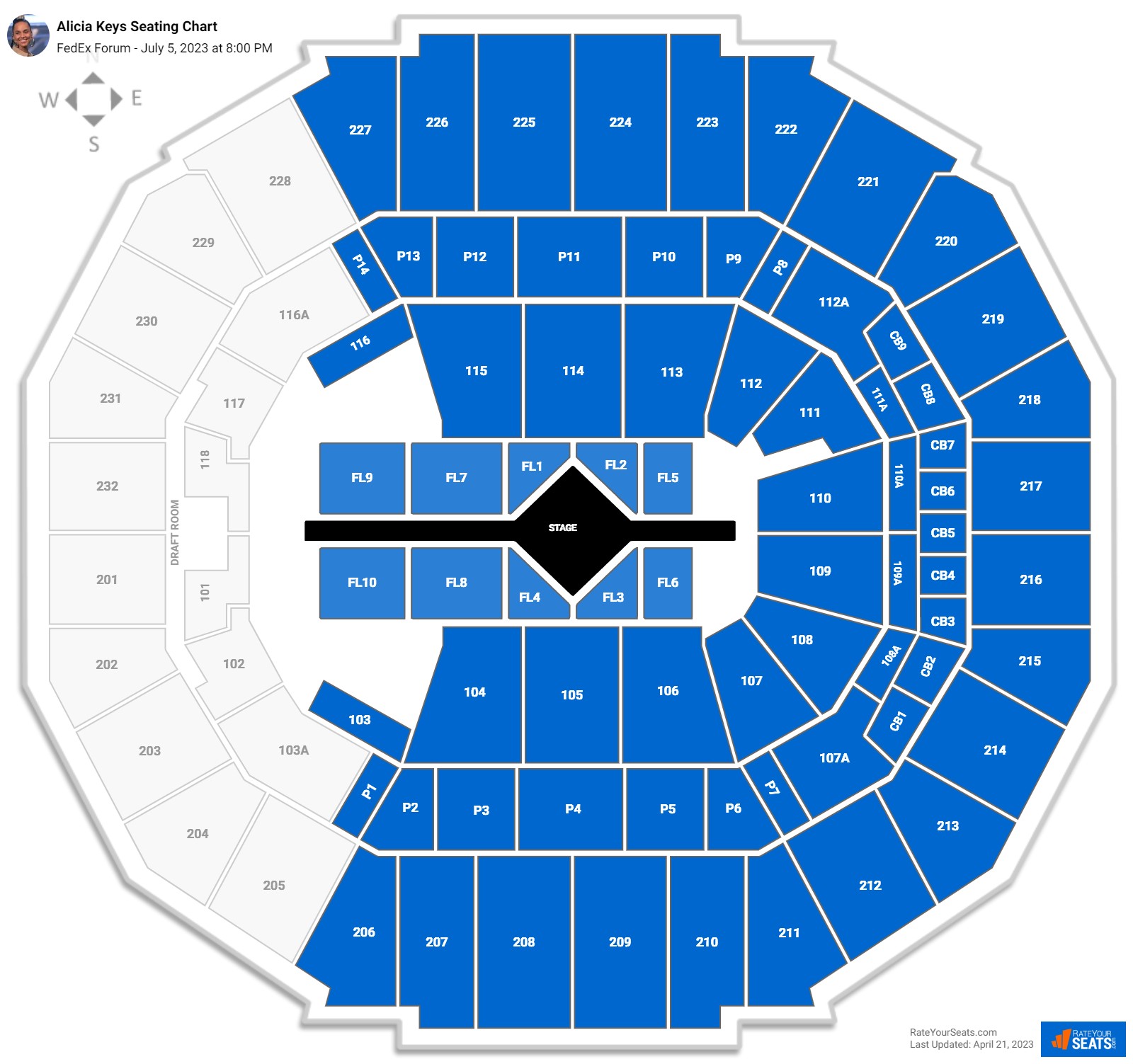FedEx Forum Concert Seating Chart - RateYourSeats.com