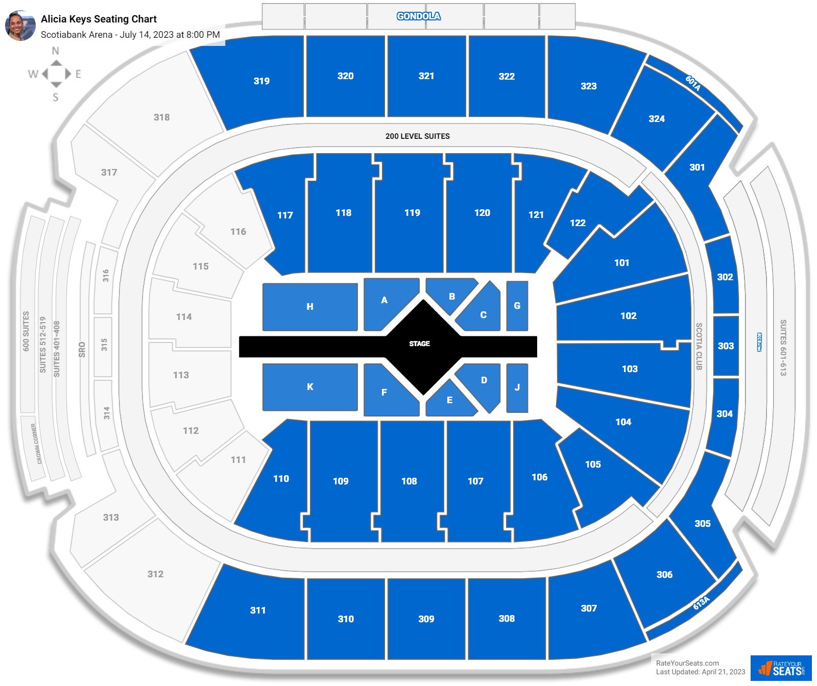 Scotiabank Arena Concert Seating Chart - RateYourSeats.com