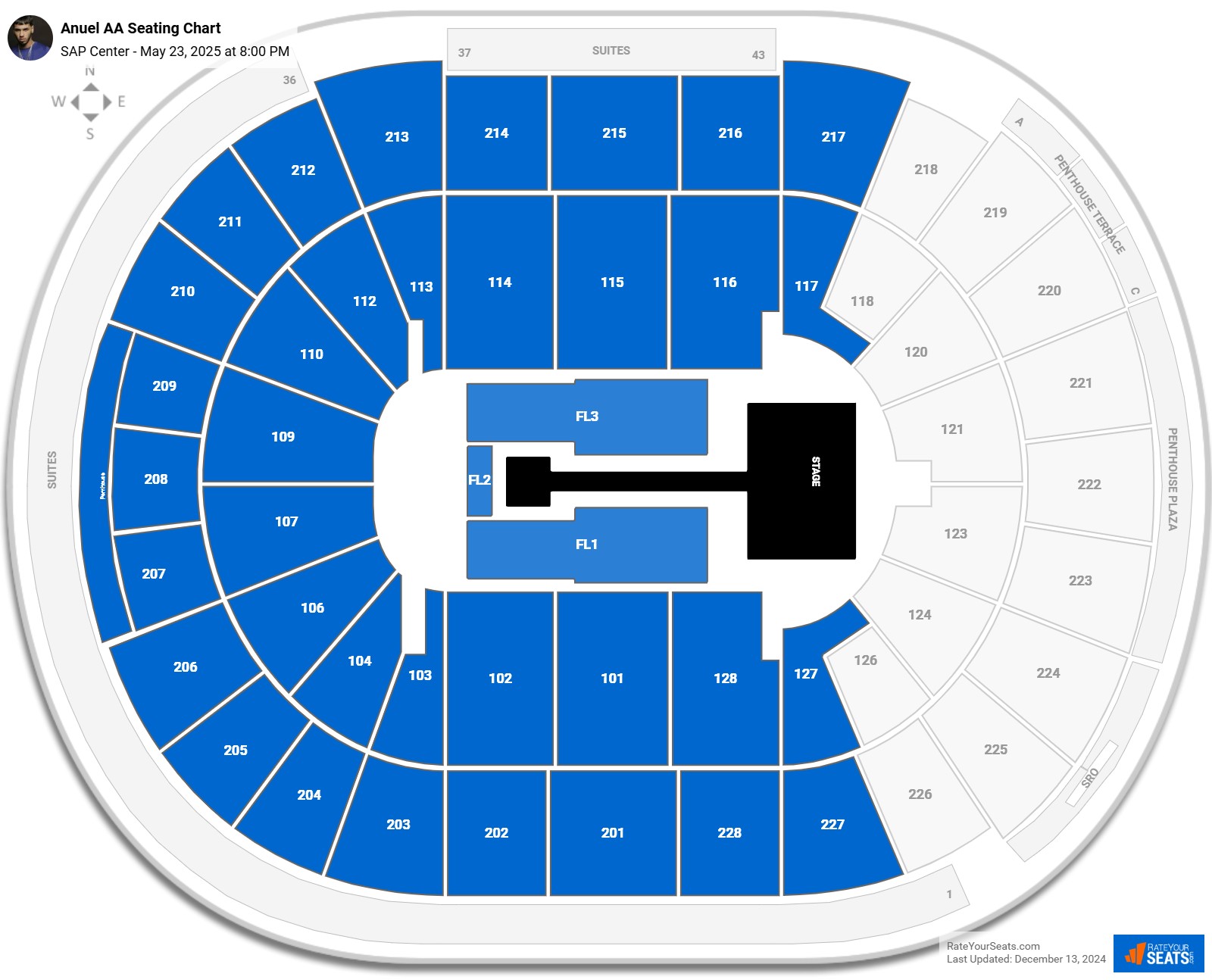 SAP Center Concert Seating Chart - RateYourSeats.com