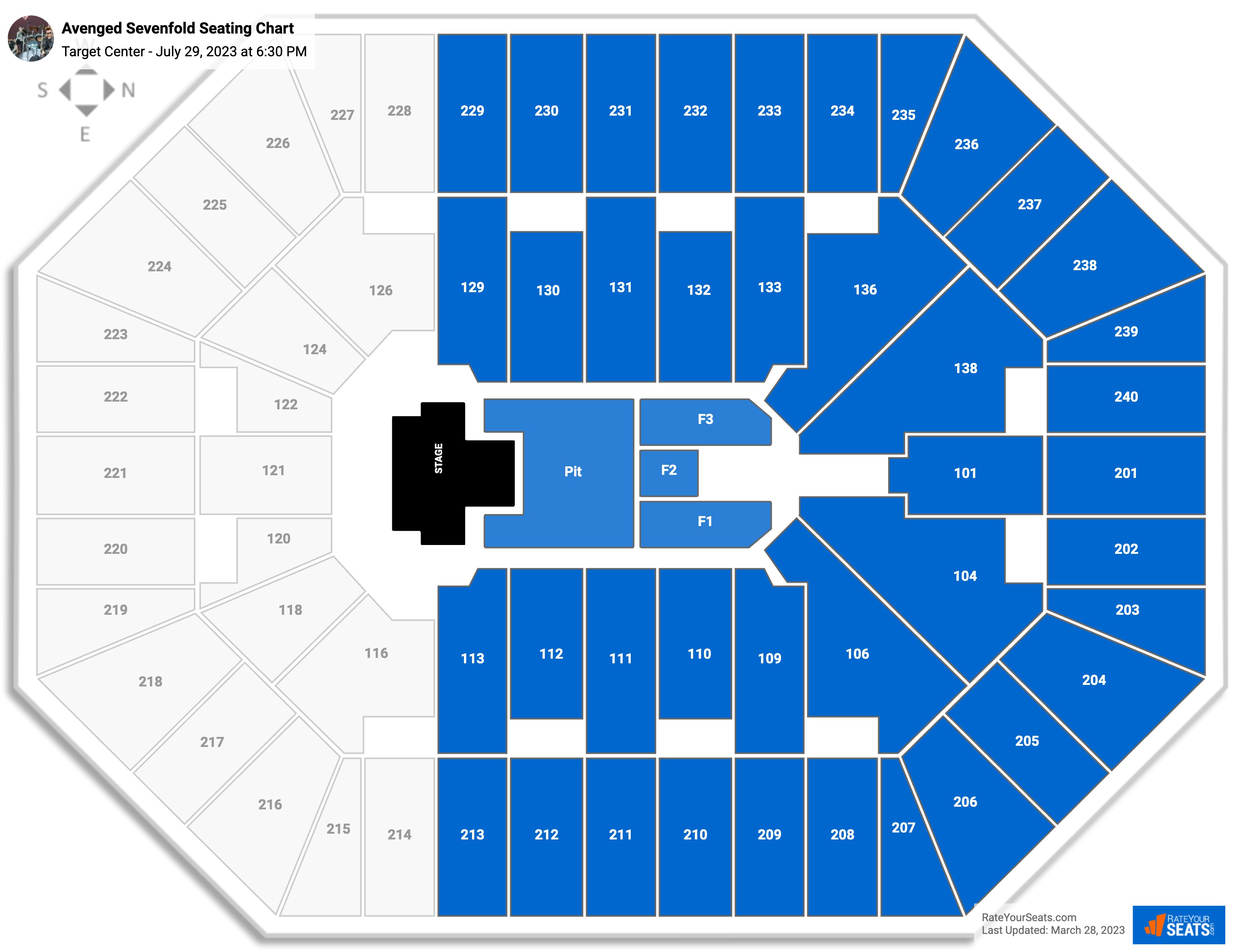 Target Center Concert Seating Chart - RateYourSeats.com