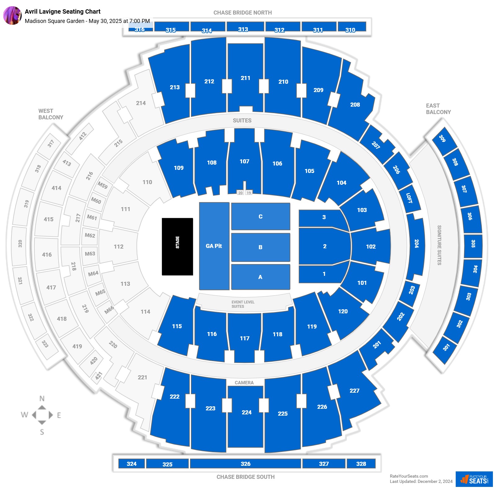 Madison Square Garden Concert Seating Chart - RateYourSeats.com