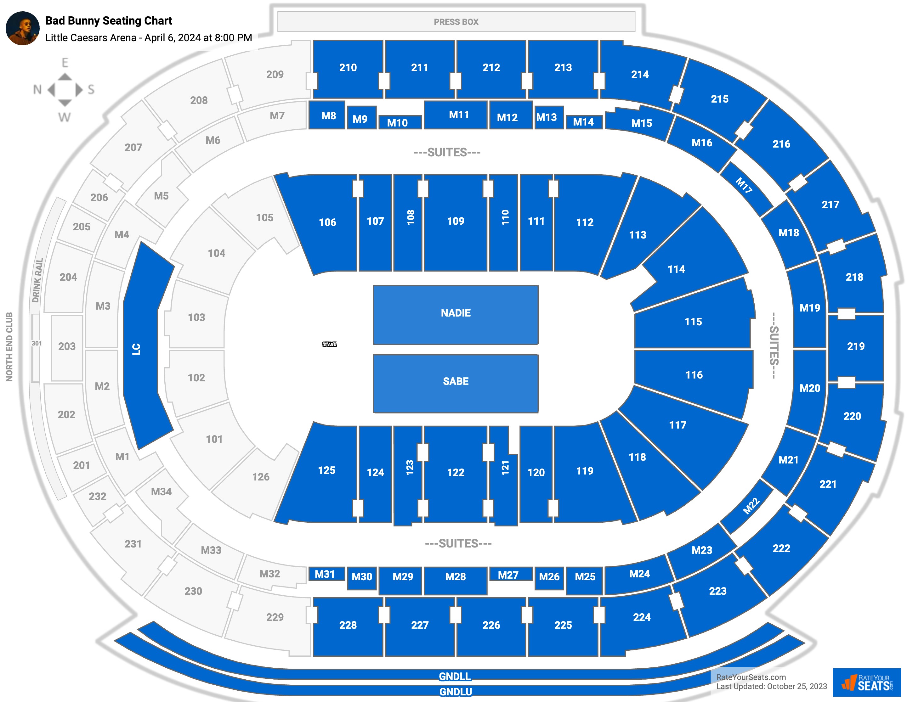 Little Caesars Arena Concert Seating Chart - RateYourSeats.com