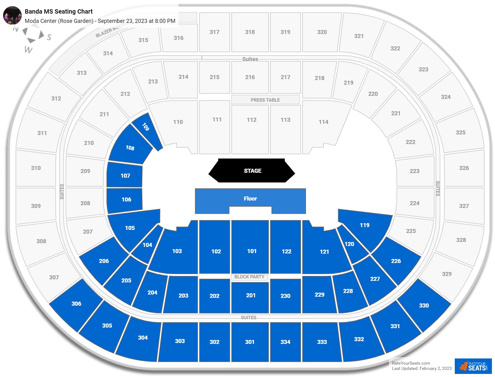 Moda Center Seating Chart | Cabinets Matttroy