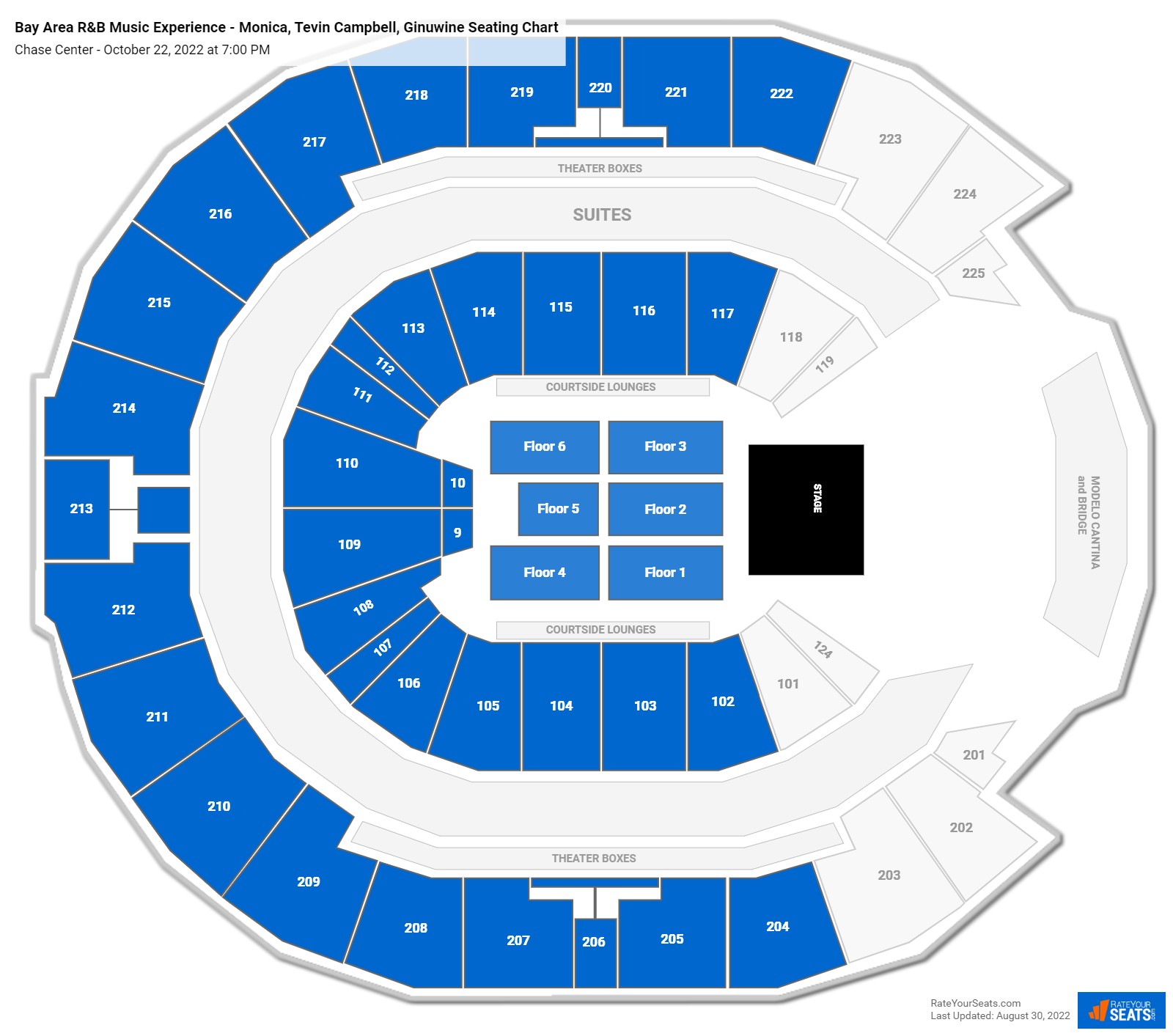Chase Center Concert Seating Chart - RateYourSeats.com