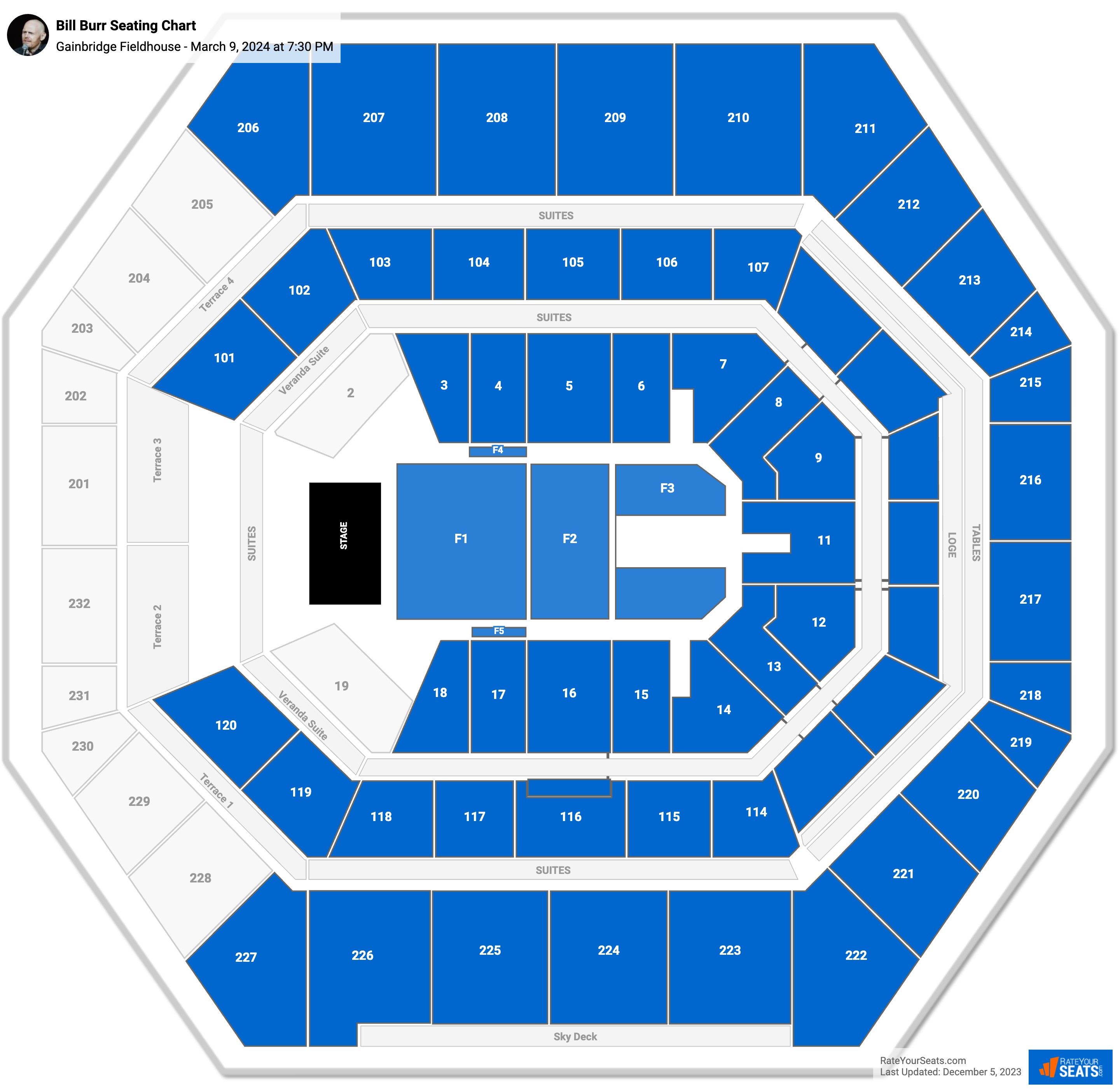Gainbridge Fieldhouse Concert Seating Chart - RateYourSeats.com