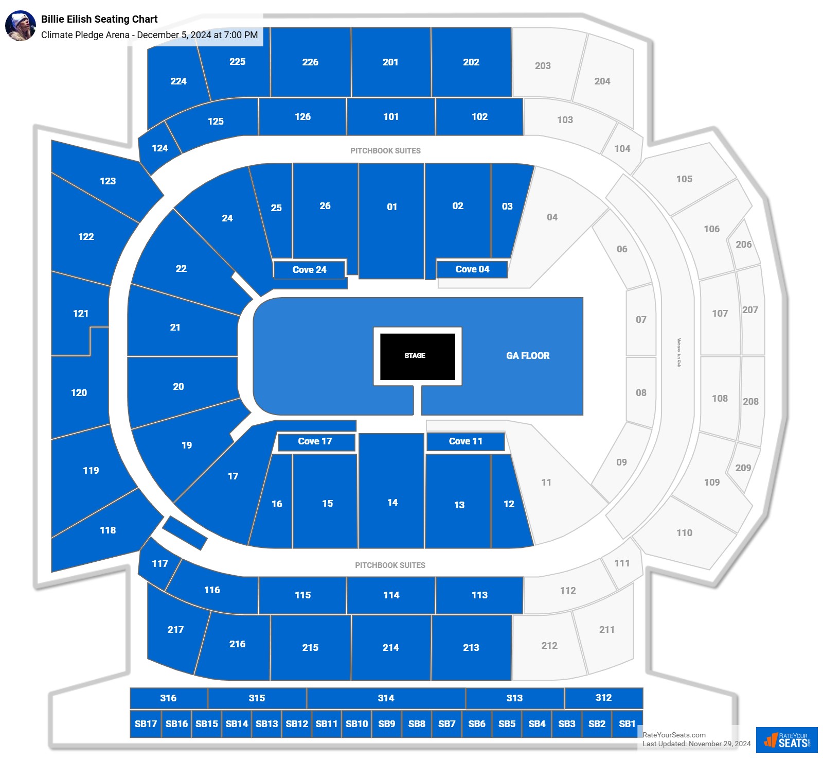 Climate Pledge Arena Concert Seating Chart - RateYourSeats.com