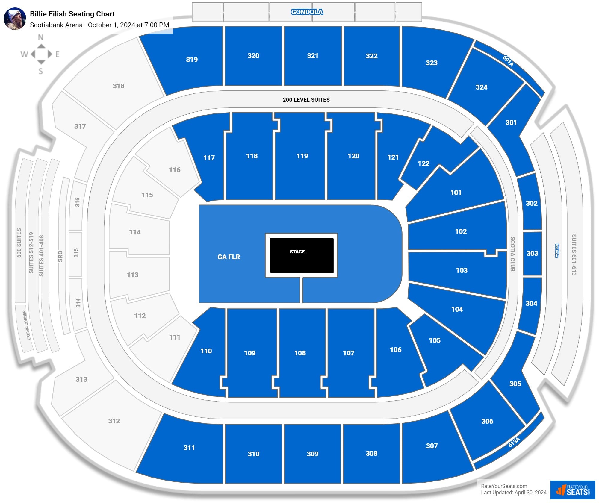 Scotiabank Arena Concert Seating Chart - RateYourSeats.com