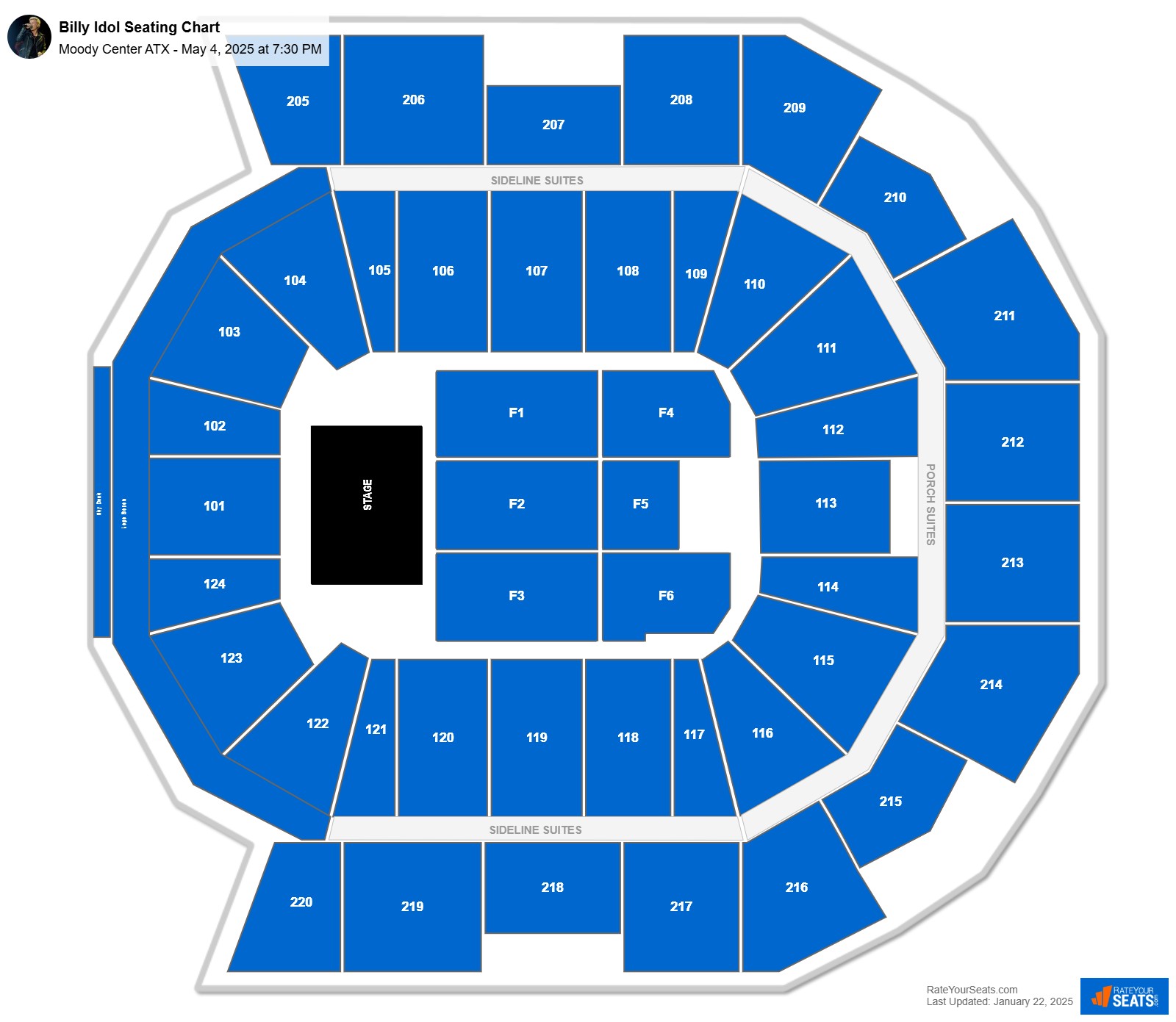 Moody Center ATX Concert Seating Chart - RateYourSeats.com