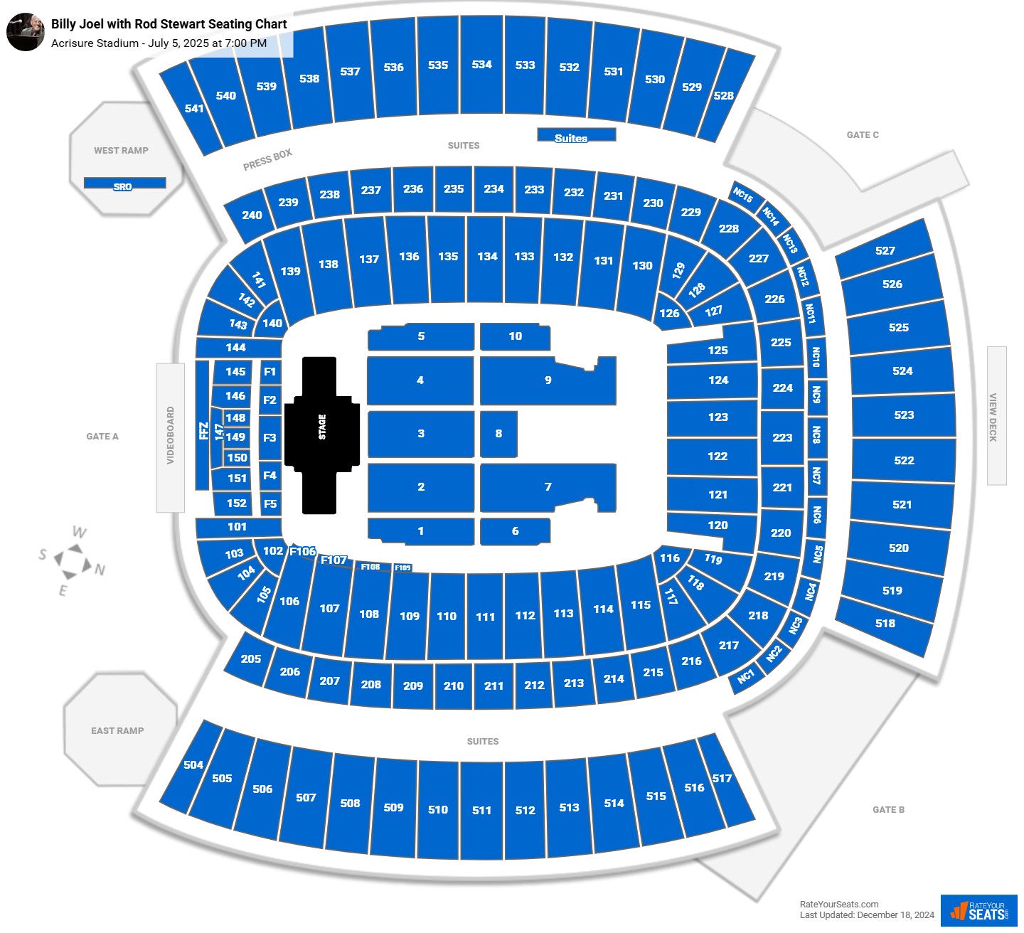 Acrisure Stadium Concert Seating Chart - RateYourSeats.com