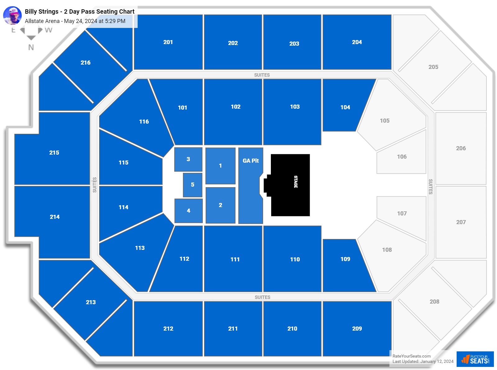 Allstate Arena Concert Seating Chart - RateYourSeats.com