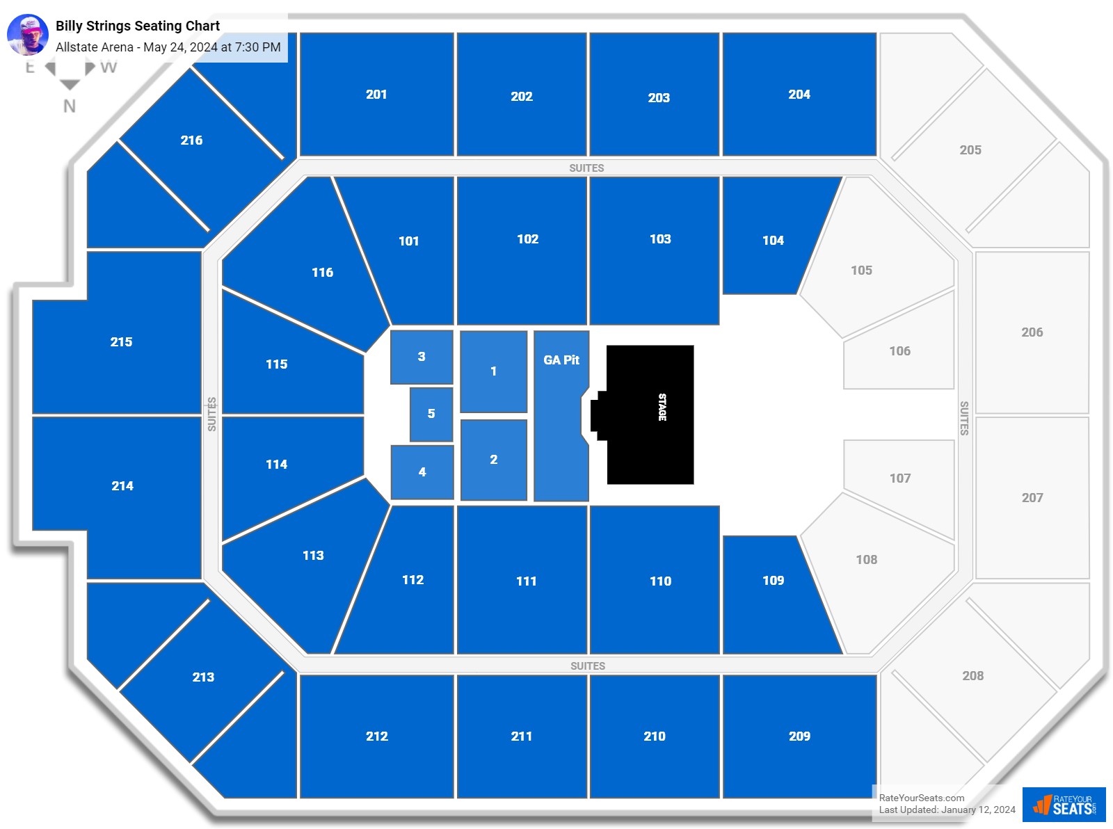 Allstate Arena Concert Seating Chart - RateYourSeats.com