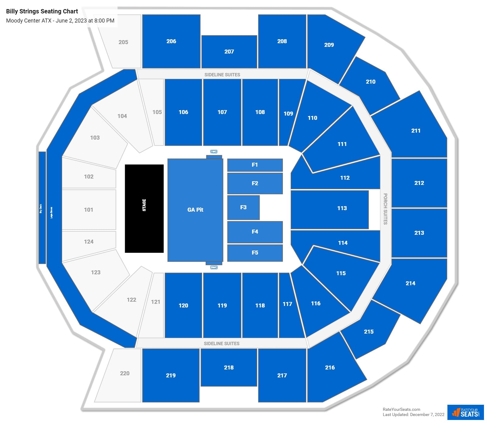 Moody Center ATX Concert Seating Chart - RateYourSeats.com