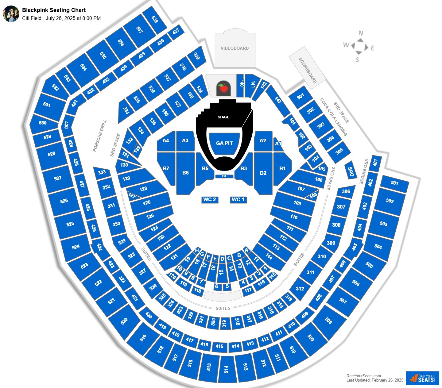 Citi Field Concert Seating Chart - RateYourSeats.com
