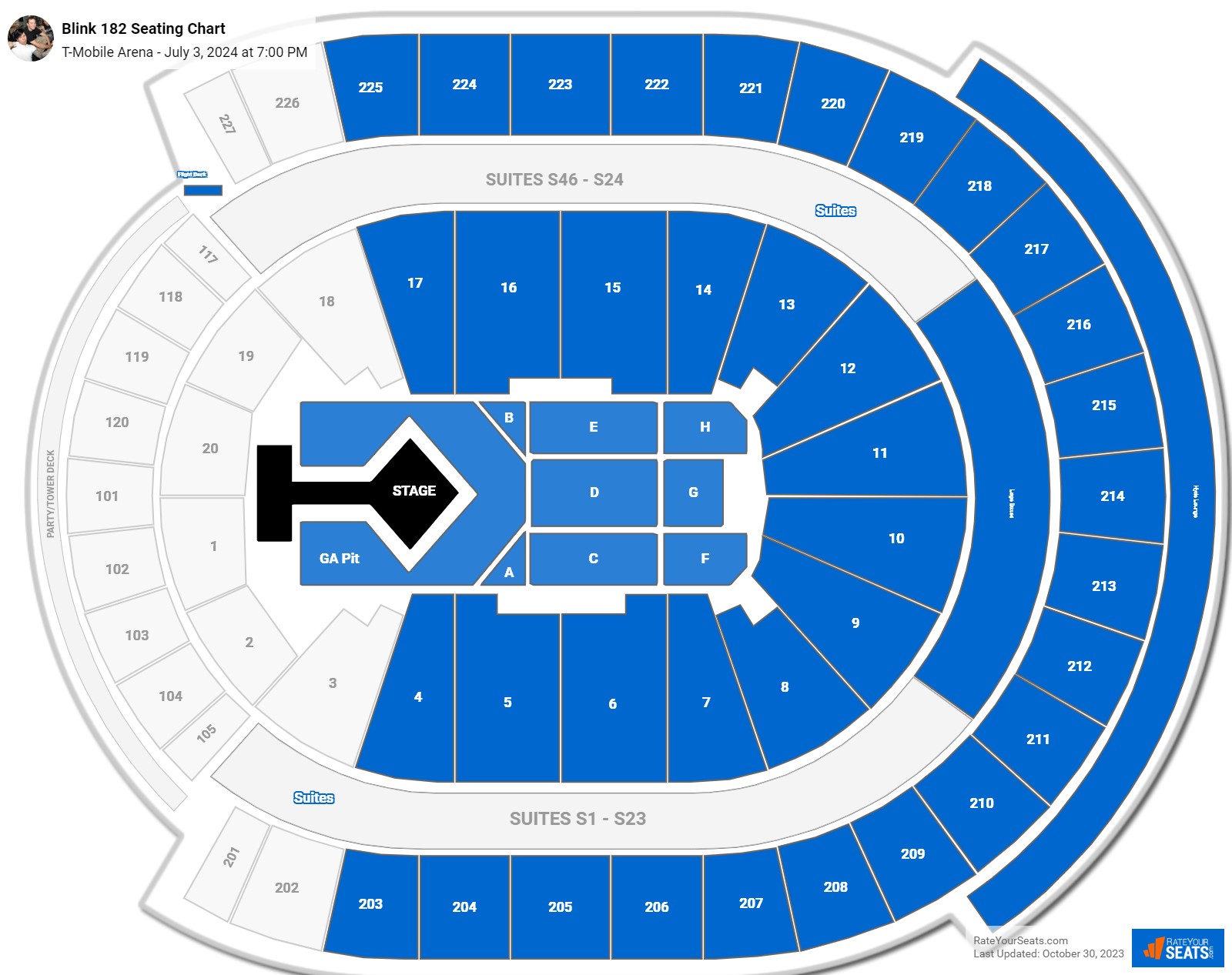 T-Mobile Arena Concert Seating Chart - RateYourSeats.com