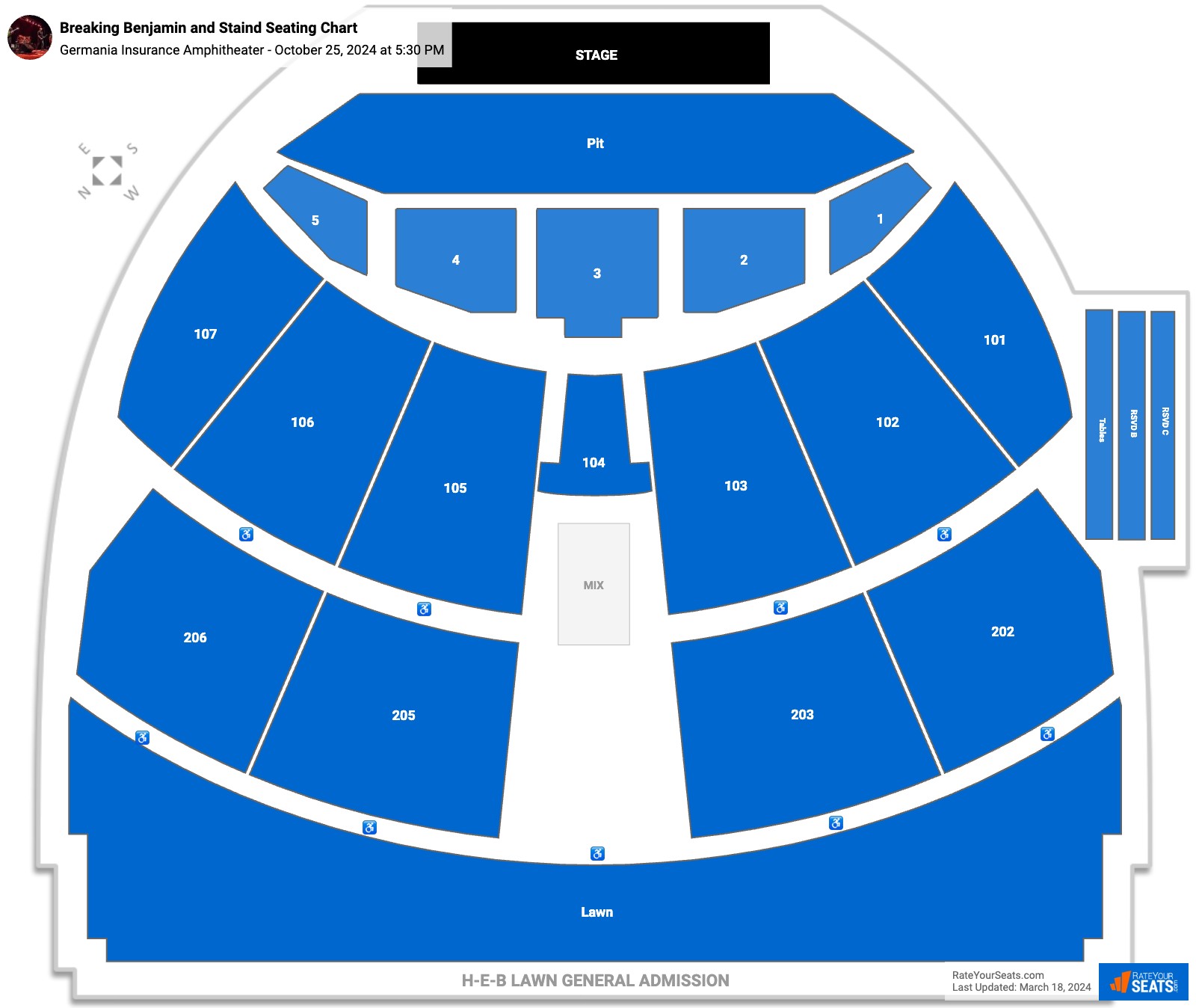 Germania Insurance Amphitheater Seating Chart - RateYourSeats.com