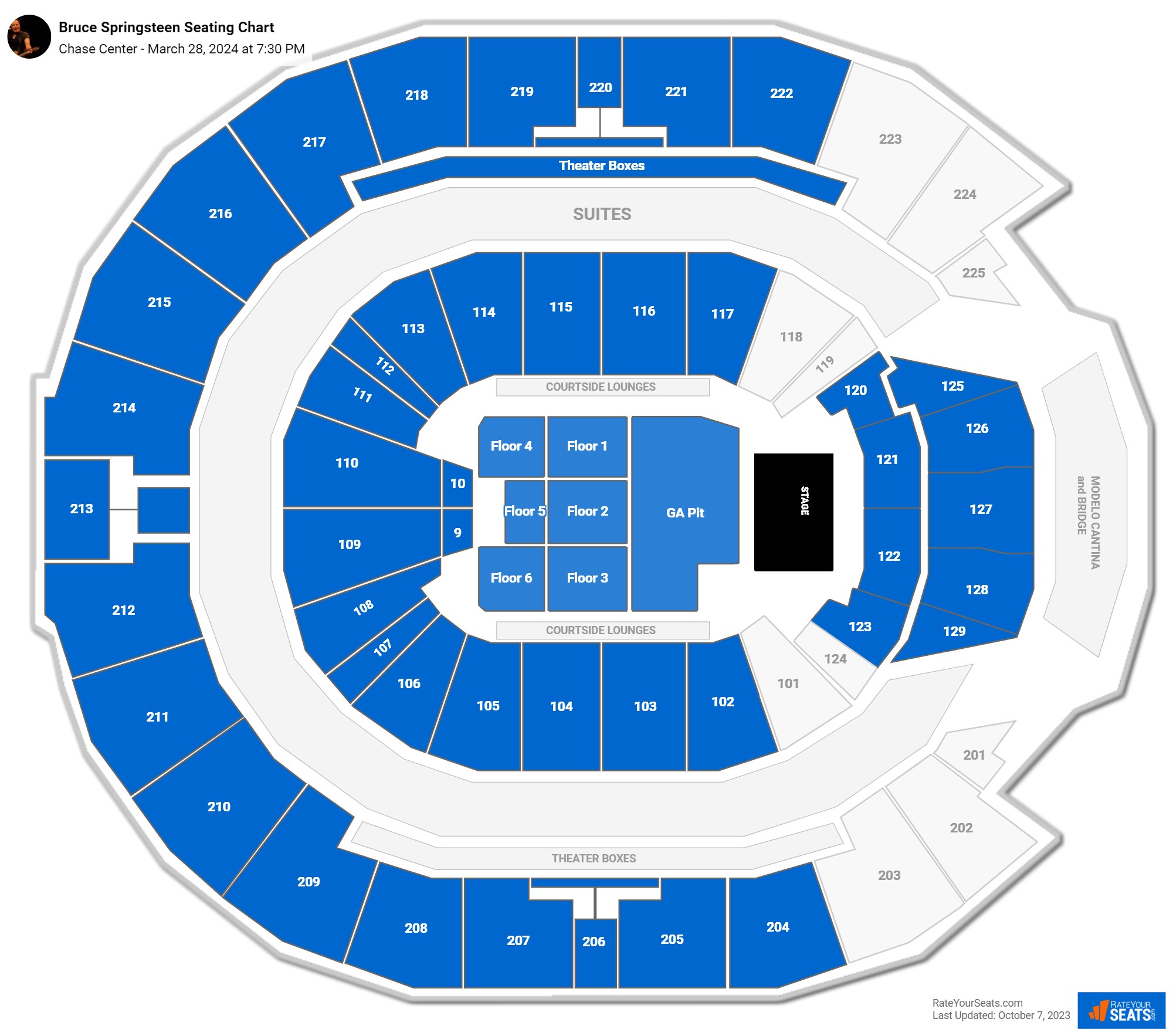 Chase Center Concert Seating Chart - RateYourSeats.com