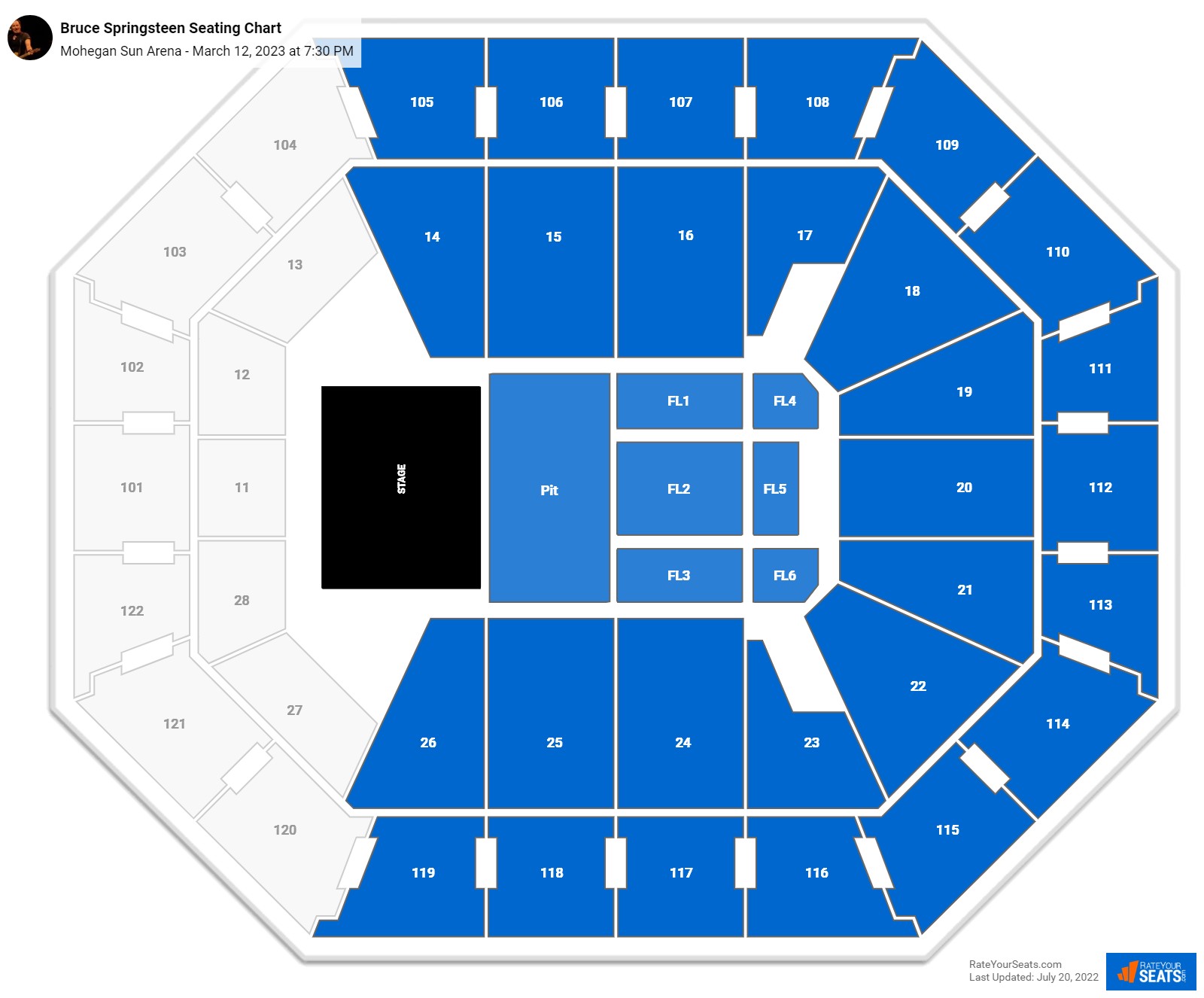 Mohegan Sun Arena Concert Seating Chart - RateYourSeats.com
