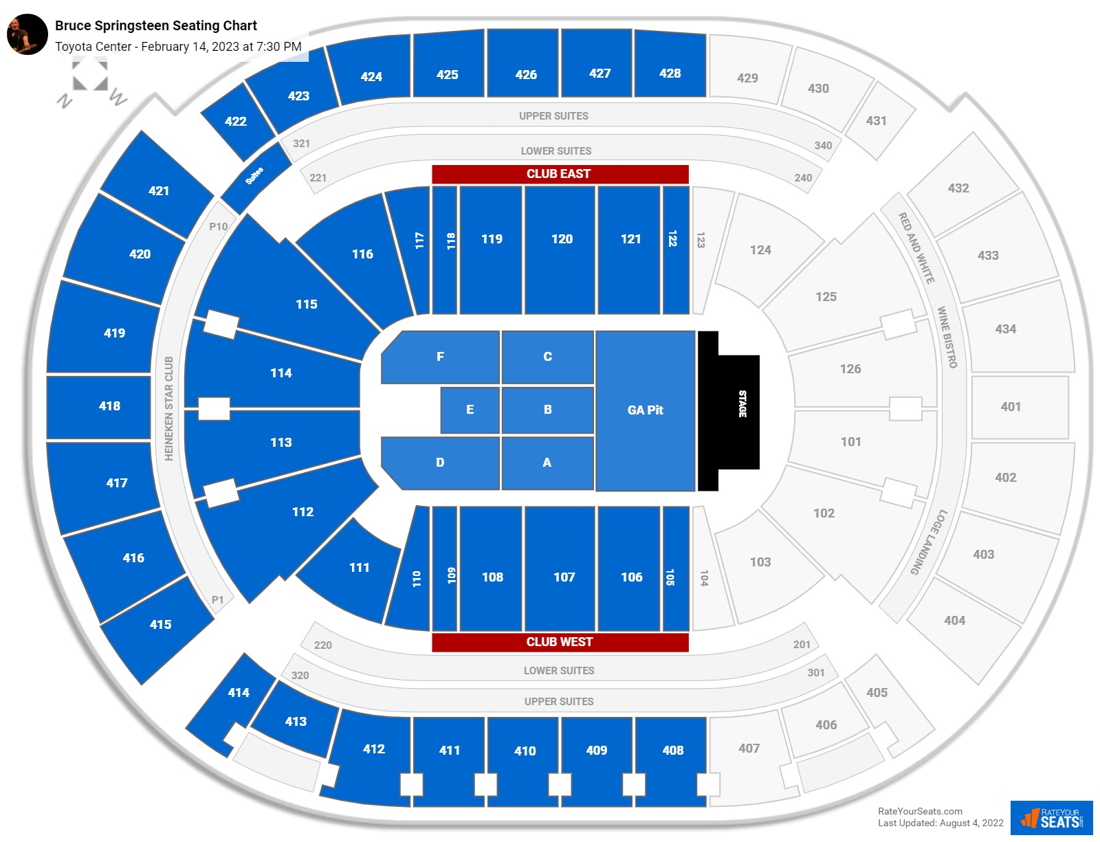 Toyota Center Concert Seating Chart - RateYourSeats.com