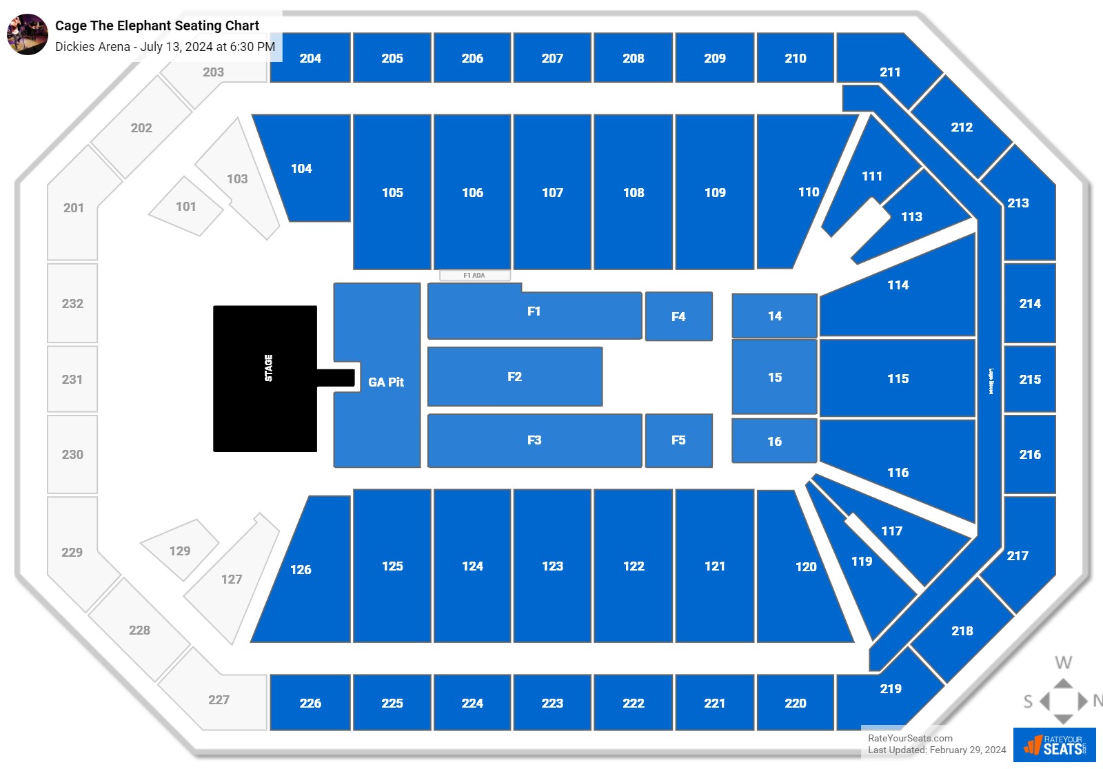 Dickies Arena Concert Seating Chart - RateYourSeats.com
