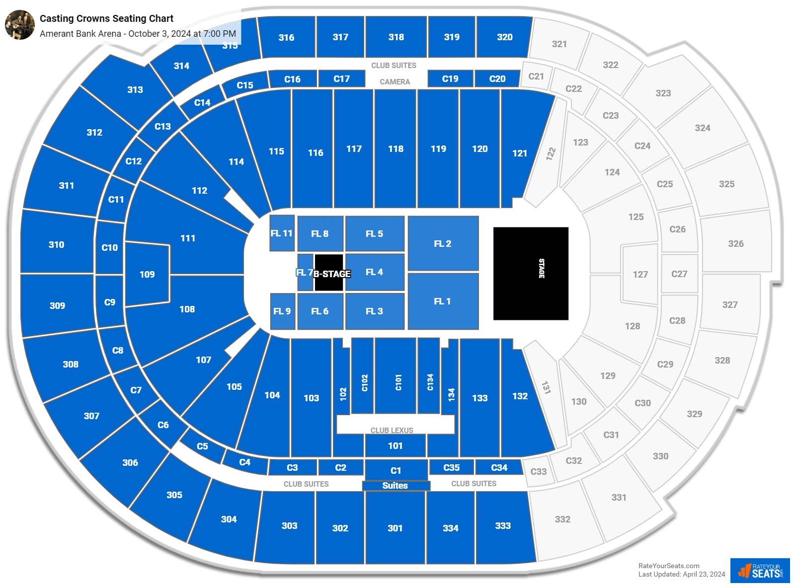Amerant Bank Arena Concert Seating Chart (2025)