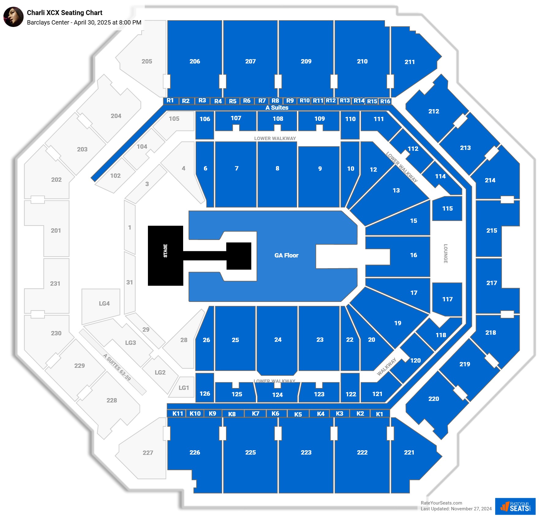 Barclays Center Concert Seating Chart - RateYourSeats.com