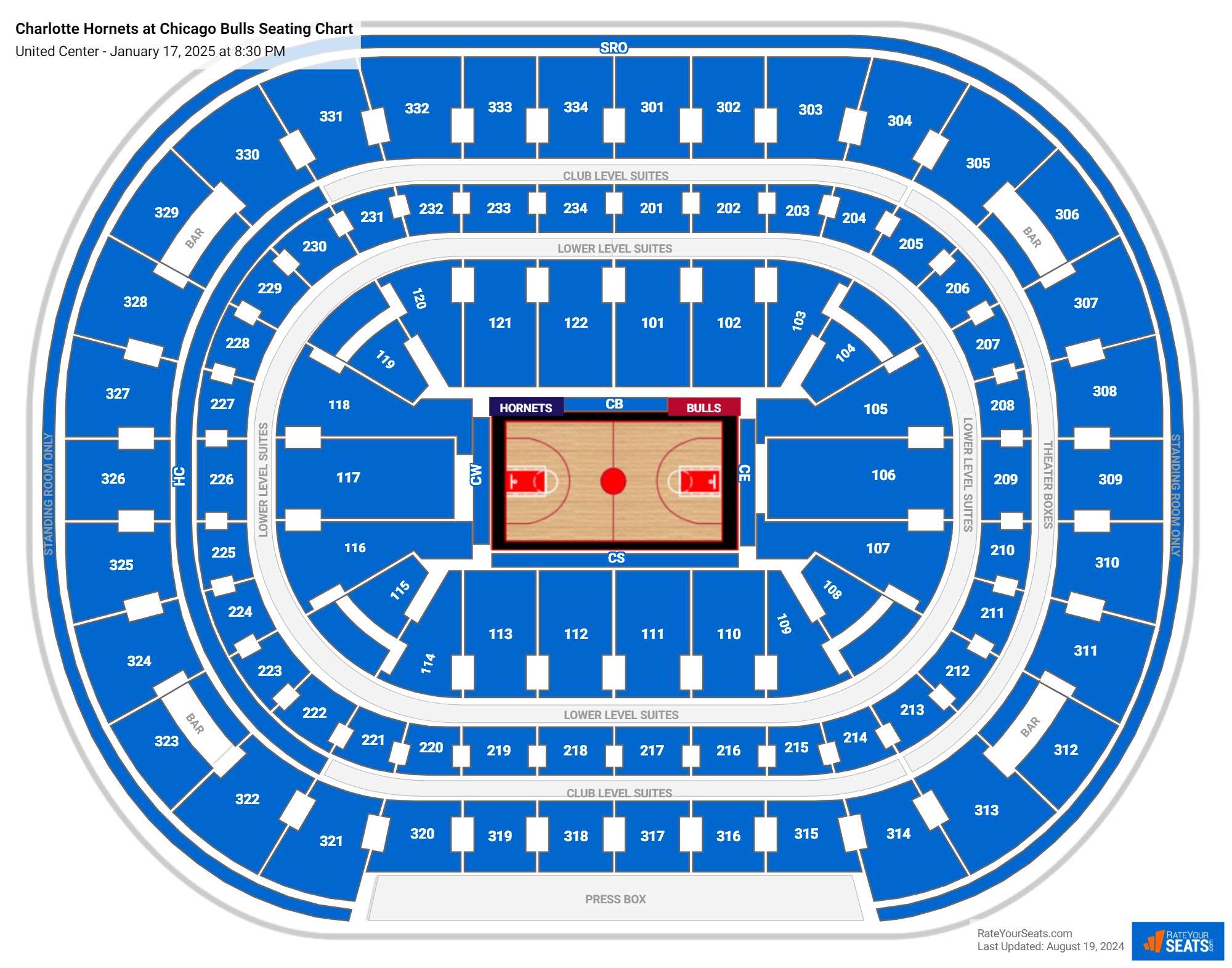 United Center Concert Seating Chart - RateYourSeats.com