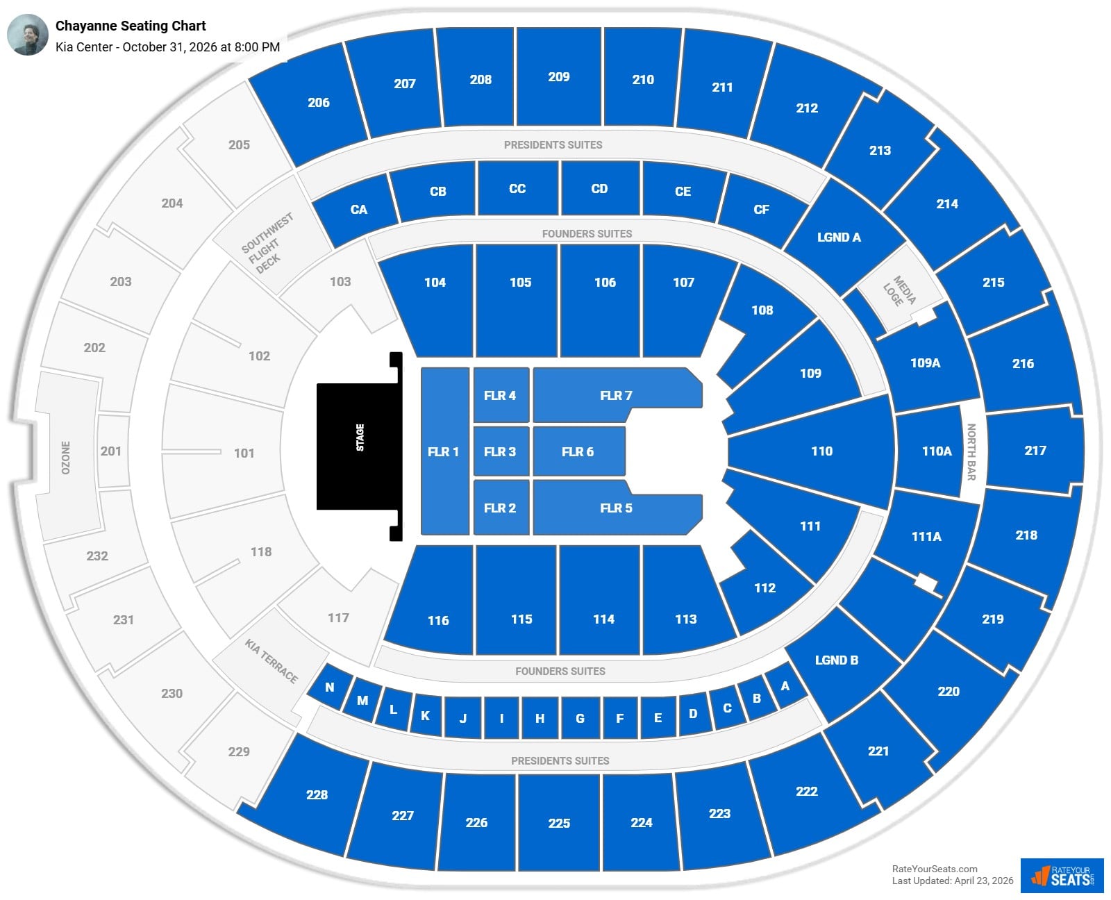 Kia Center Concert Seating Chart - RateYourSeats.com