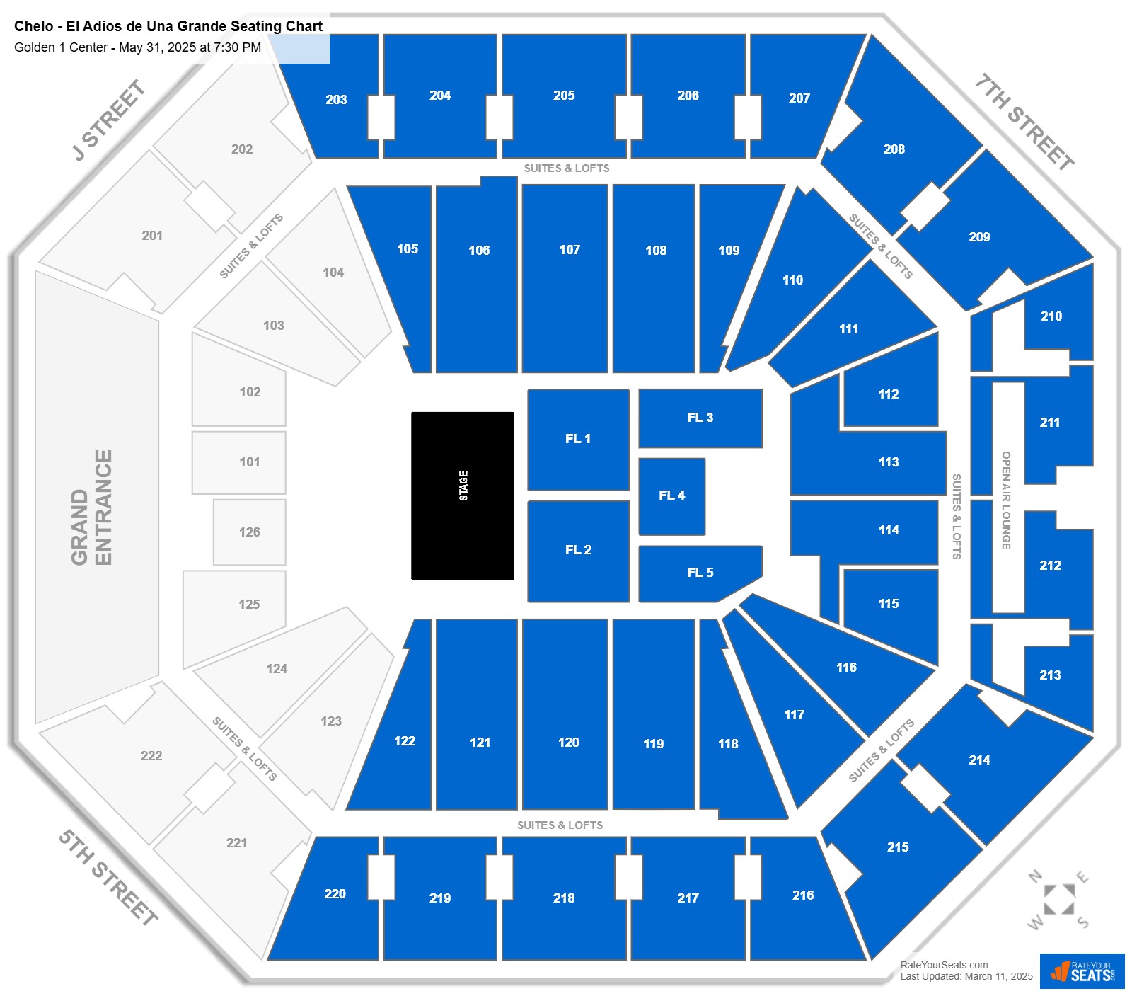 Golden 1 Center Concert Seating Chart - RateYourSeats.com