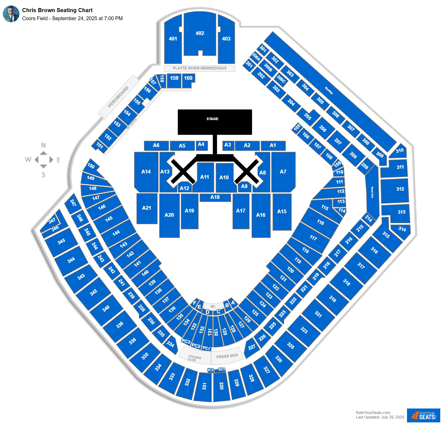 Coors Field Concert Seating Chart - RateYourSeats.com