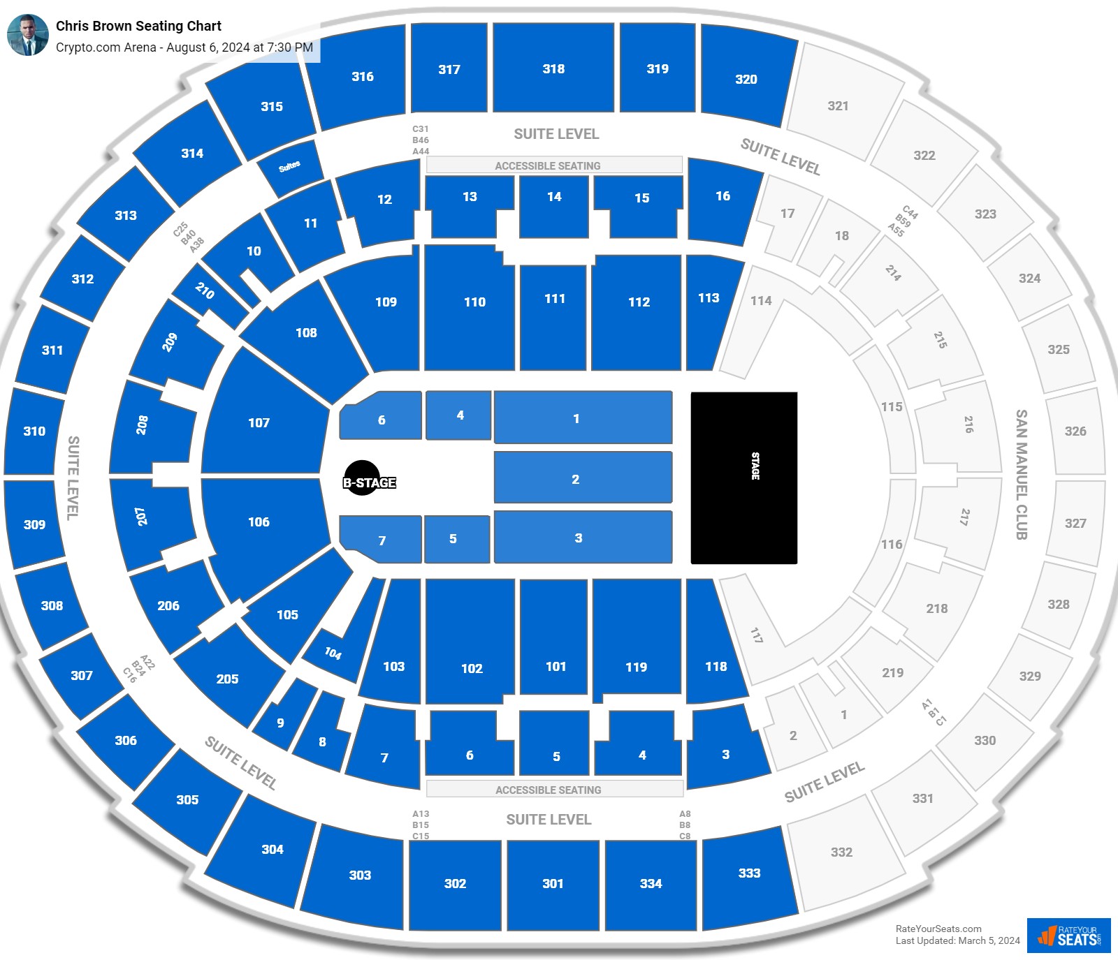 Crypto.com Arena Concert Seating Chart - RateYourSeats.com