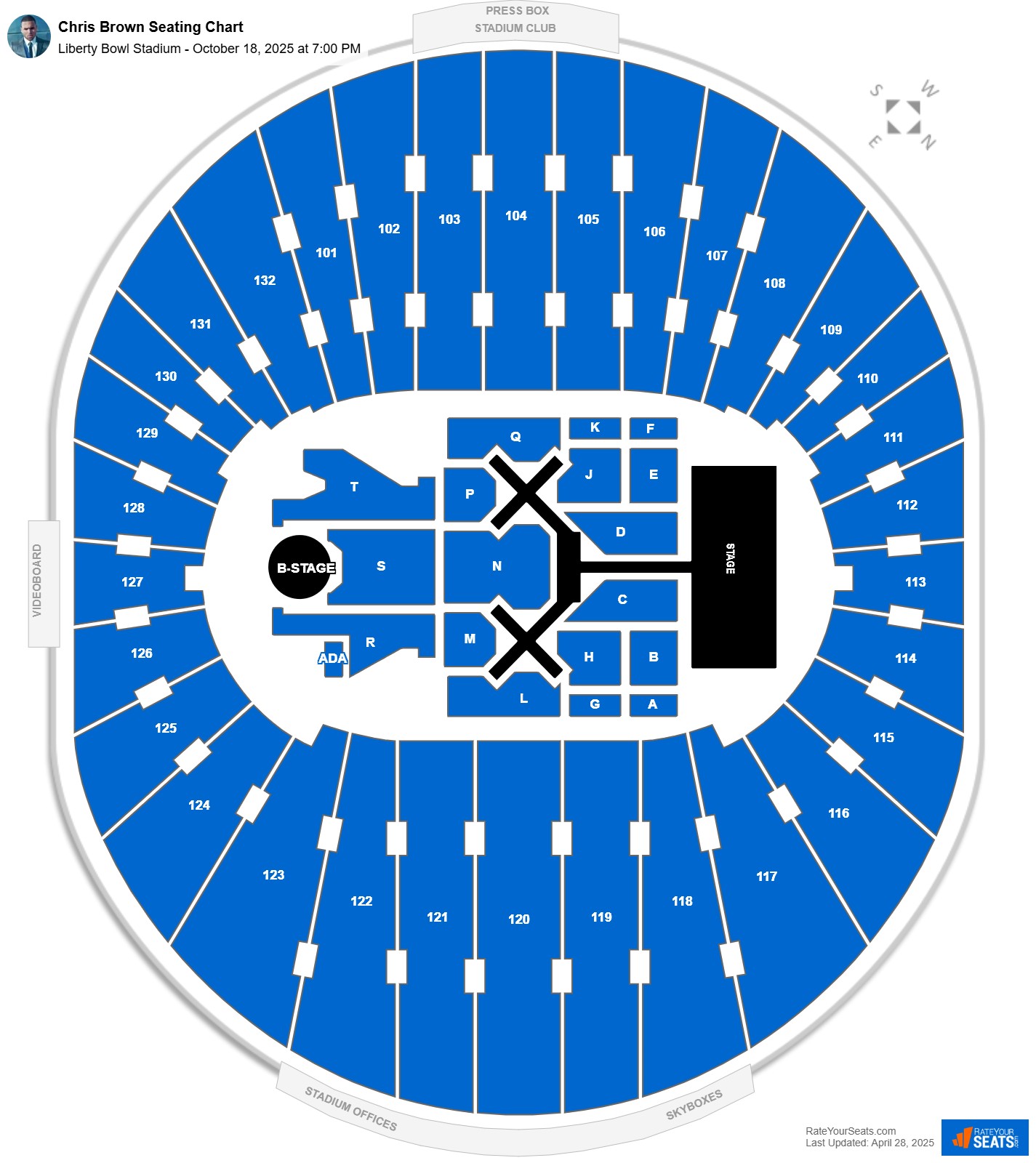 Simmons Bank Liberty Stadium Concert Seating Chart - RateYourSeats.com