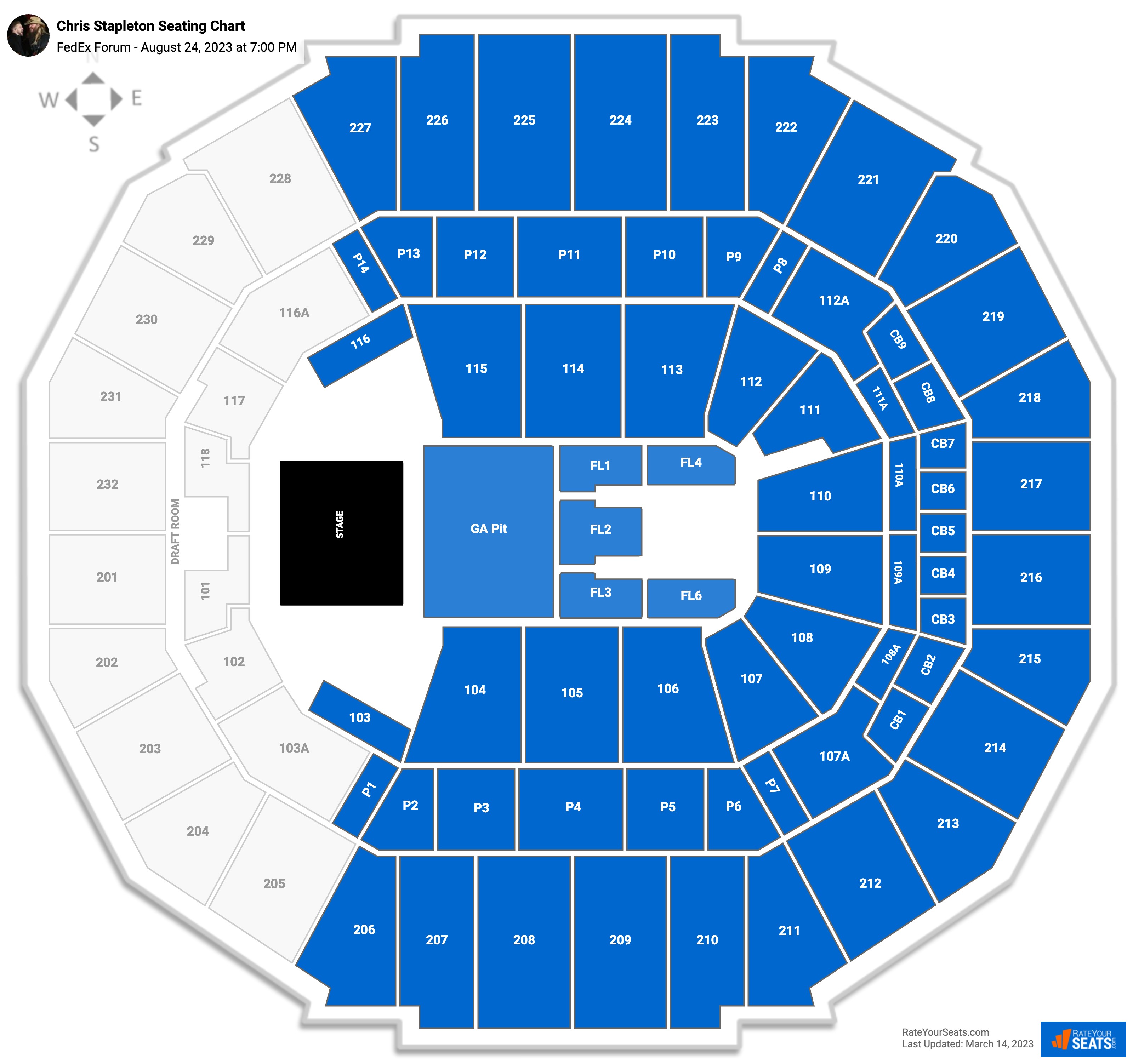 FedEx Forum Concert Seating Chart - RateYourSeats.com