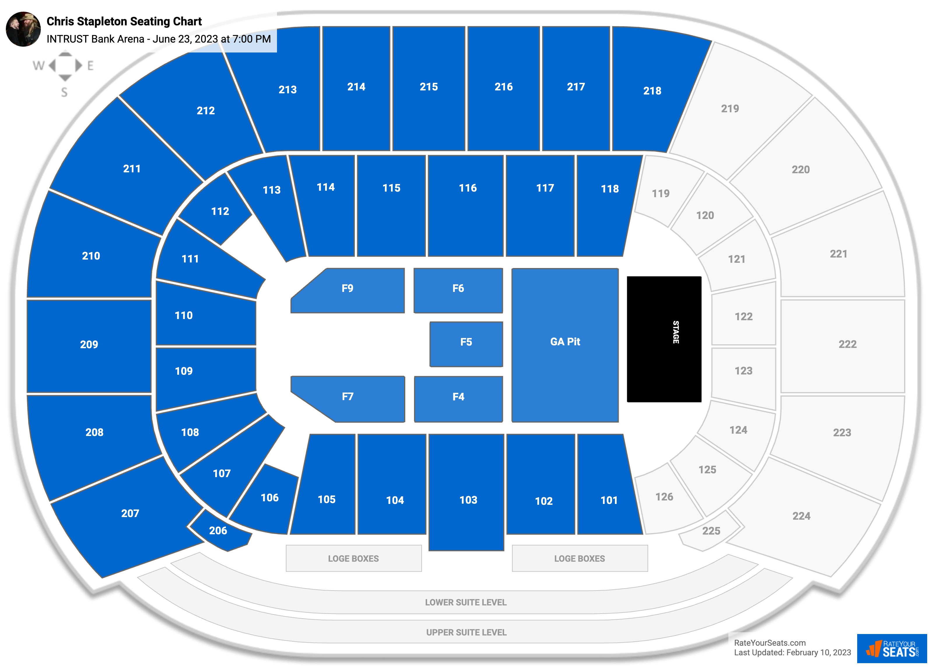 INTRUST Bank Arena Concert Seating Chart - RateYourSeats.com