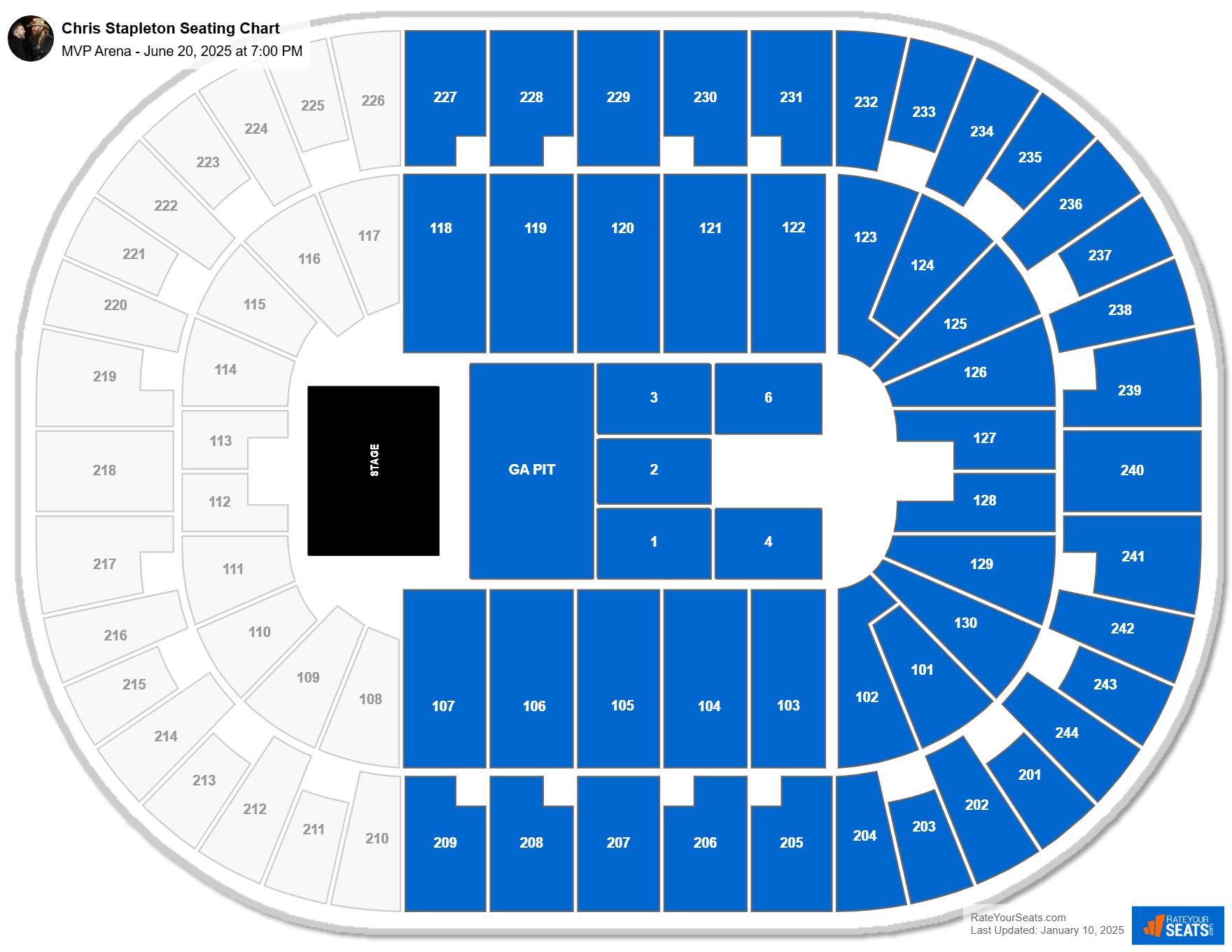 MVP Arena Concert Seating Chart - RateYourSeats.com