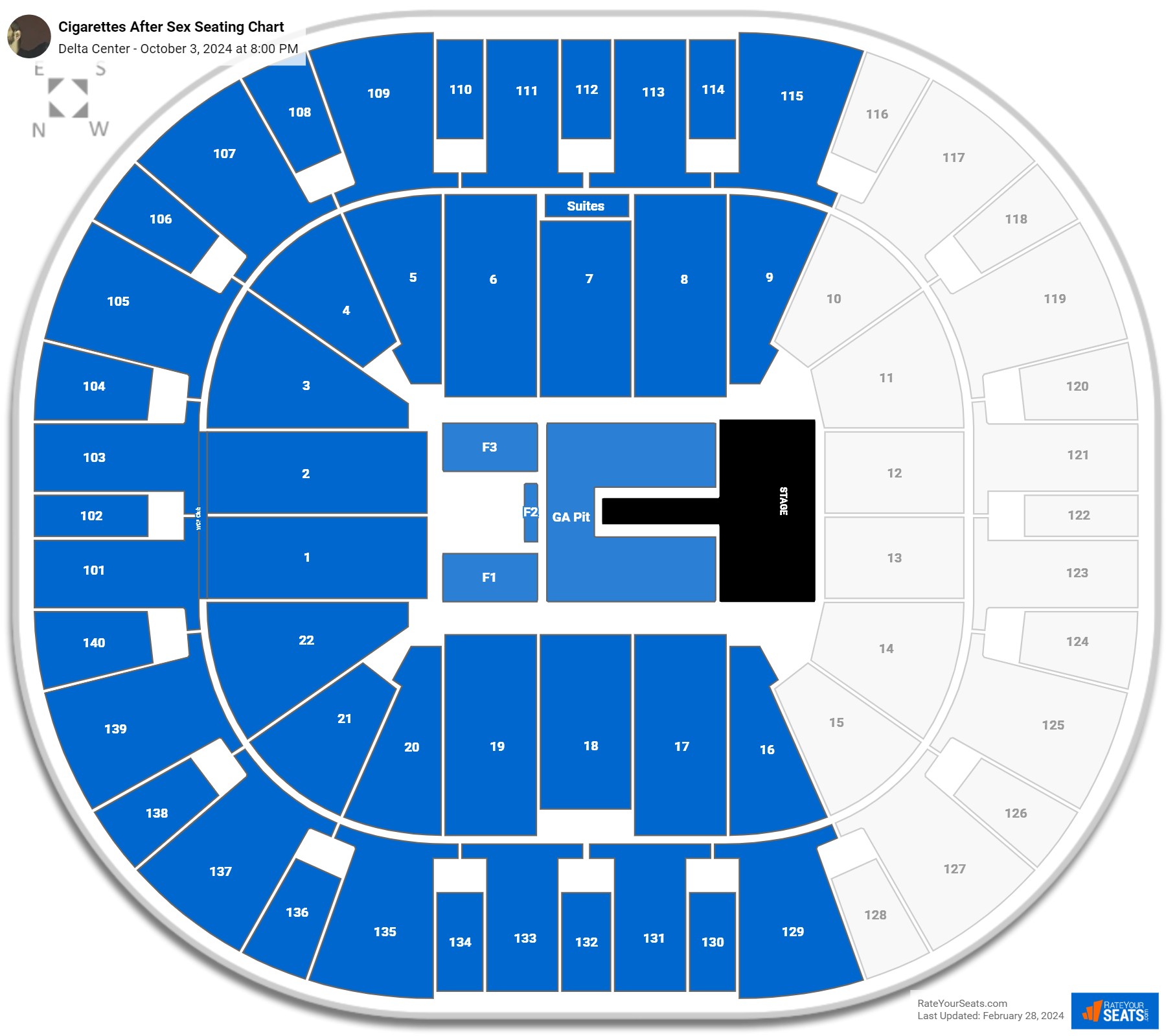 Delta Center Concert Seating Chart - RateYourSeats.com