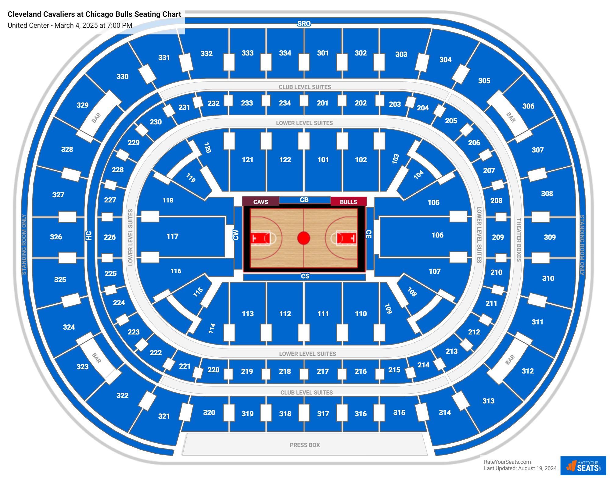 United Center Concert Seating Chart - RateYourSeats.com