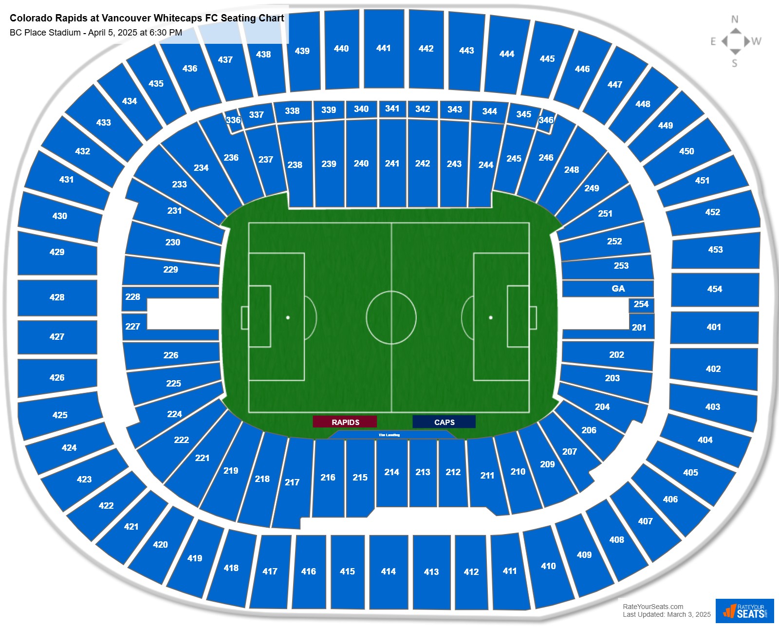 BC Place Stadium Concert Seating Chart - RateYourSeats.com