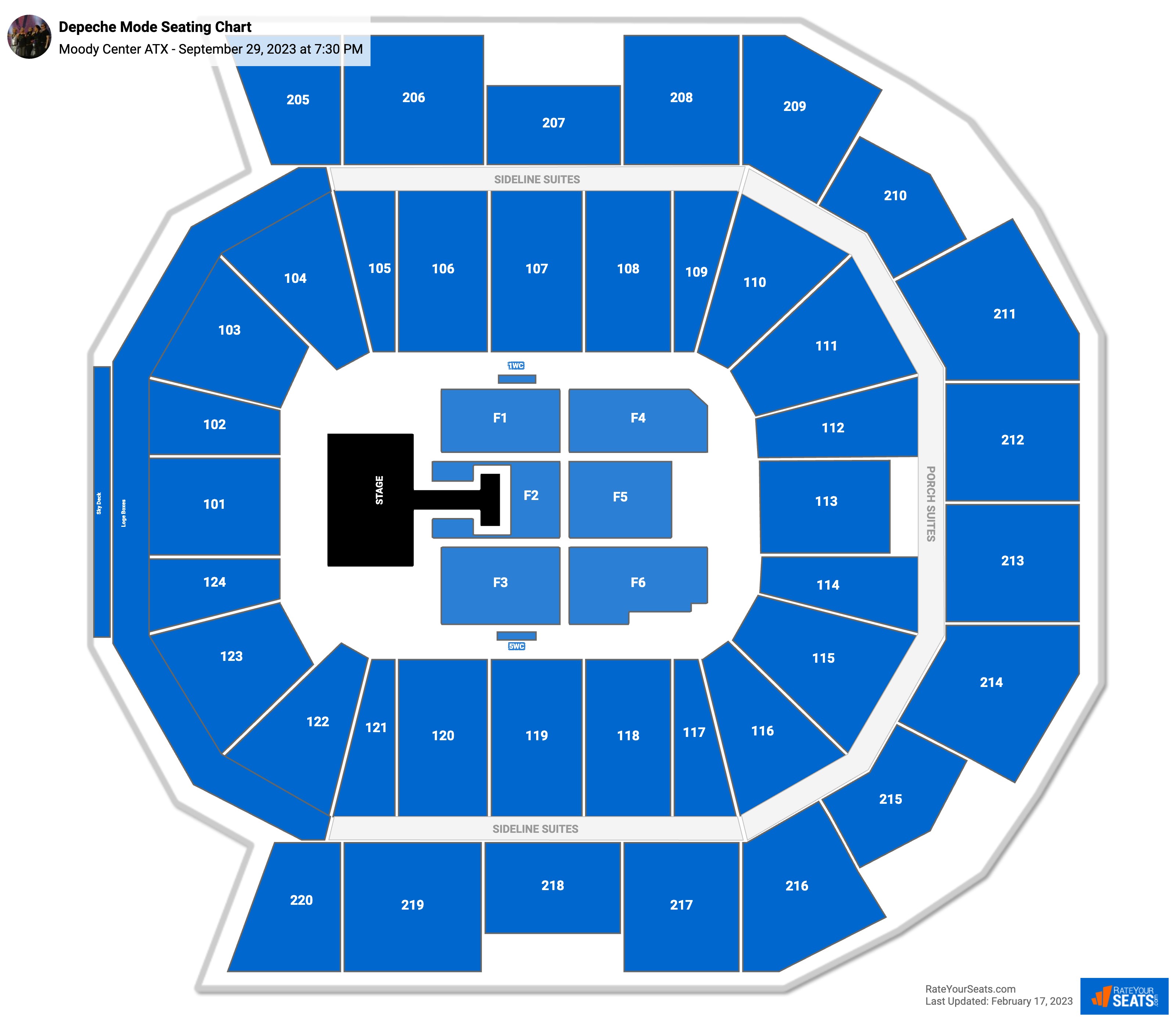 Moody Center ATX Concert Seating Chart - RateYourSeats.com